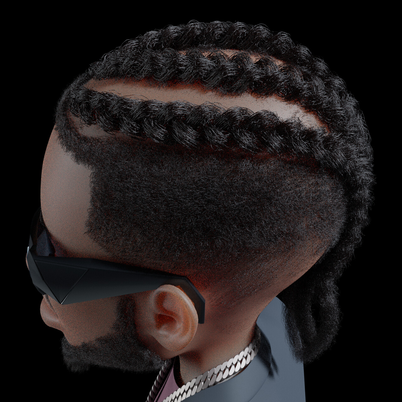 Gwakisa Aston - Celebrity Stylized TwendeKilioni Hair Style in Blender