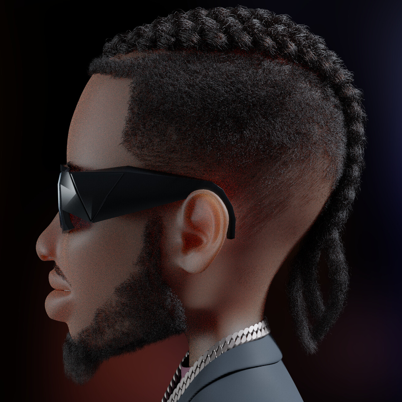 Gwakisa Aston - Celebrity Stylized TwendeKilioni Hair Style in Blender