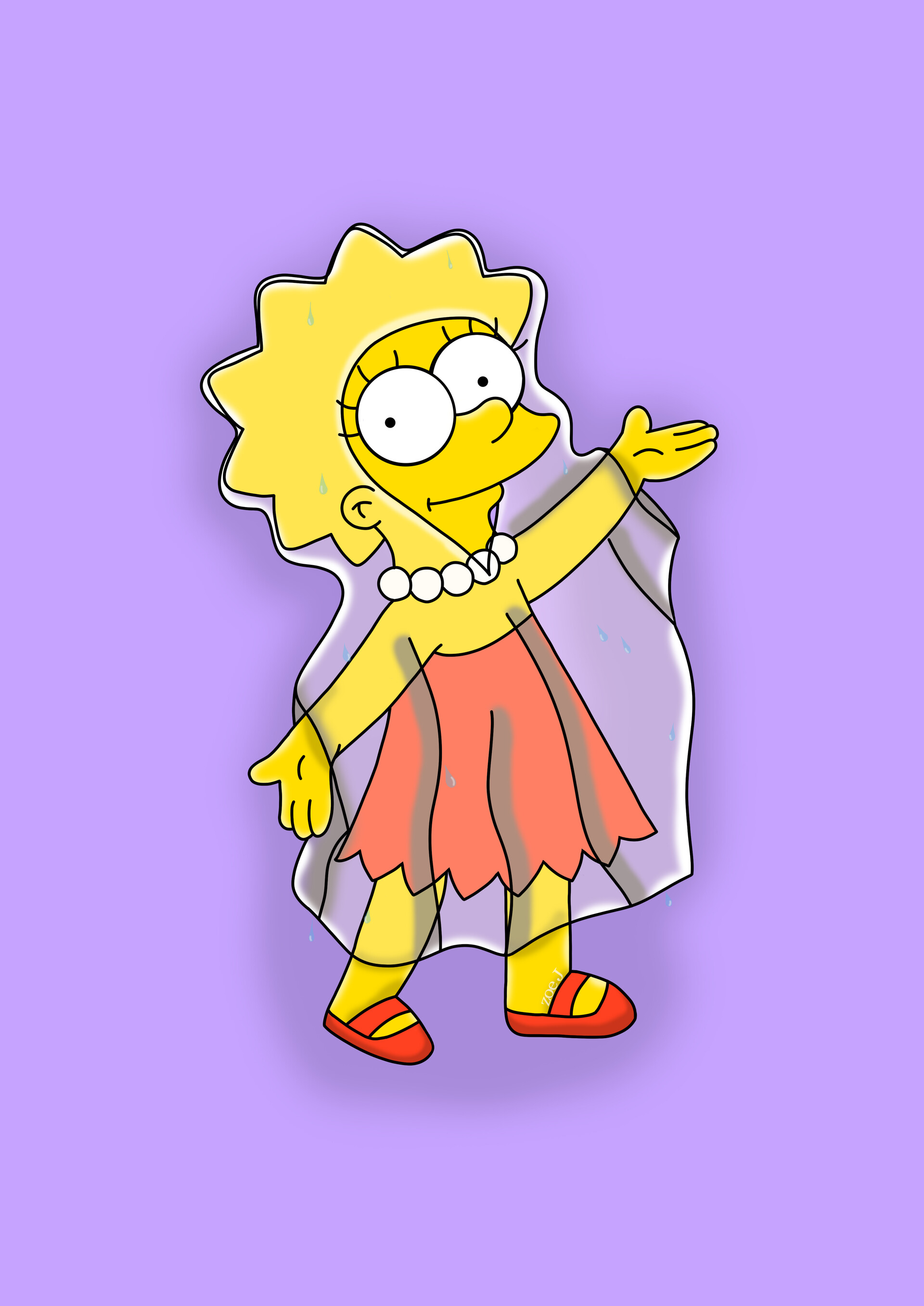 ArtStation - Rainy Day At Universal Studios (Lisa Simpson)