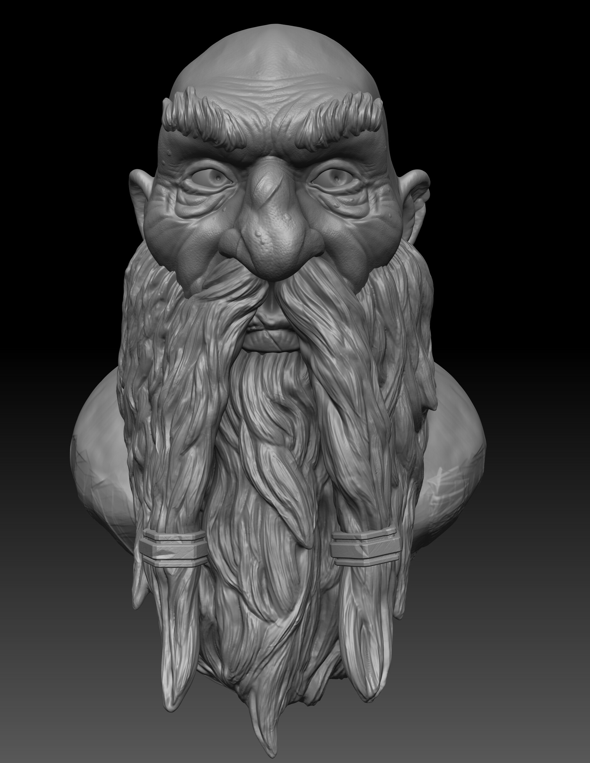 ArtStation - Dwarven warrior head sculpt