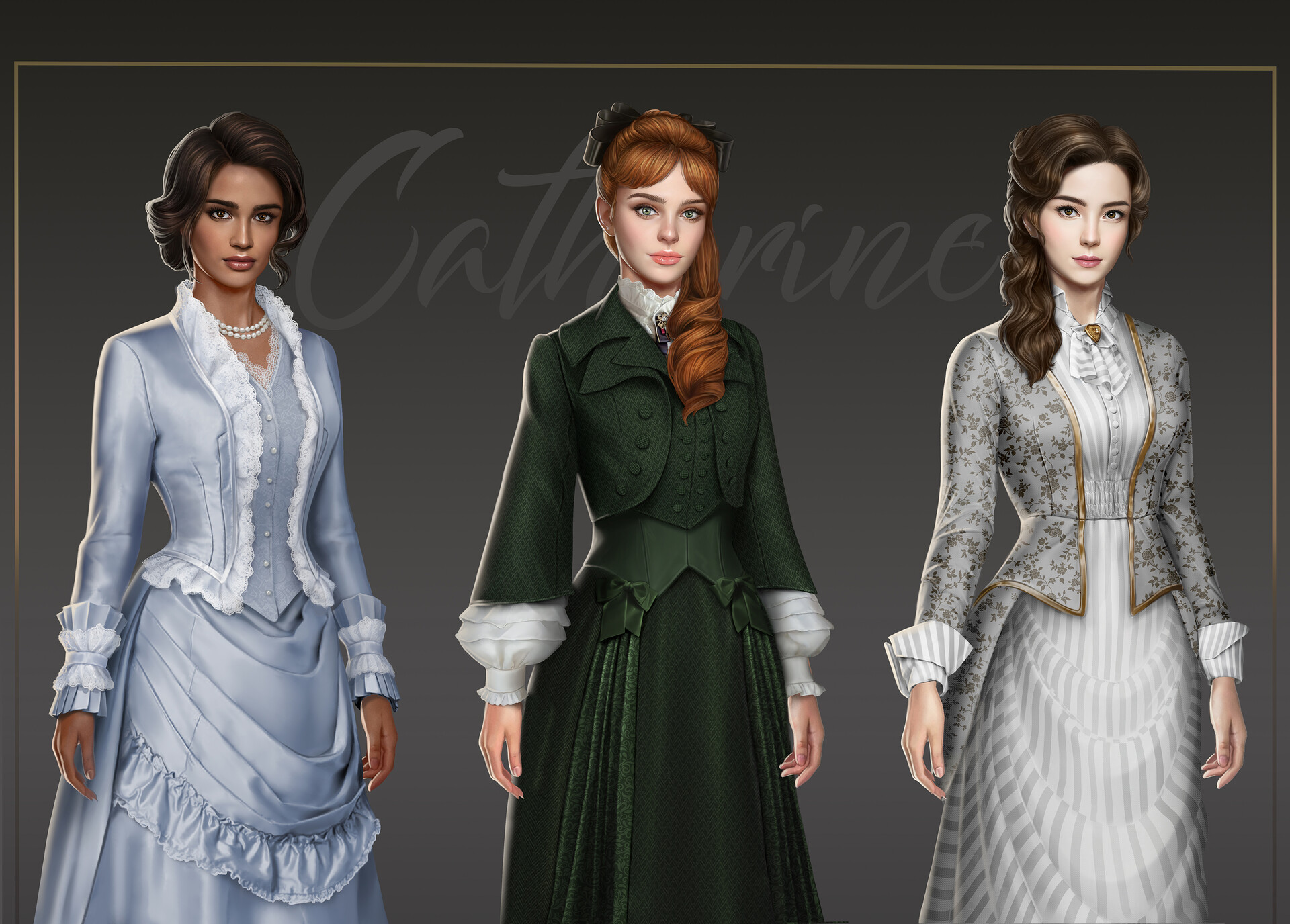 ArtStation - Catharin. Main character for a visual novel.