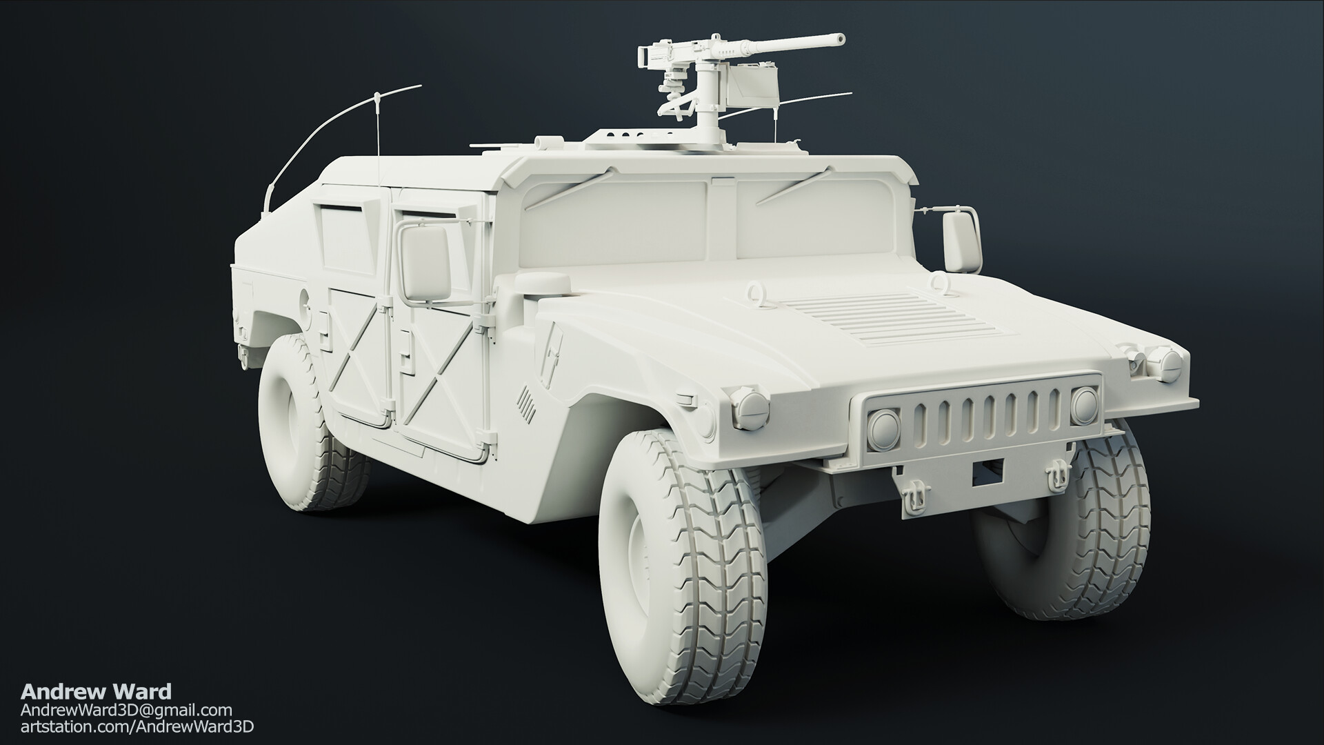 Andrew Ward 3D - High Poly Humvee with Turret