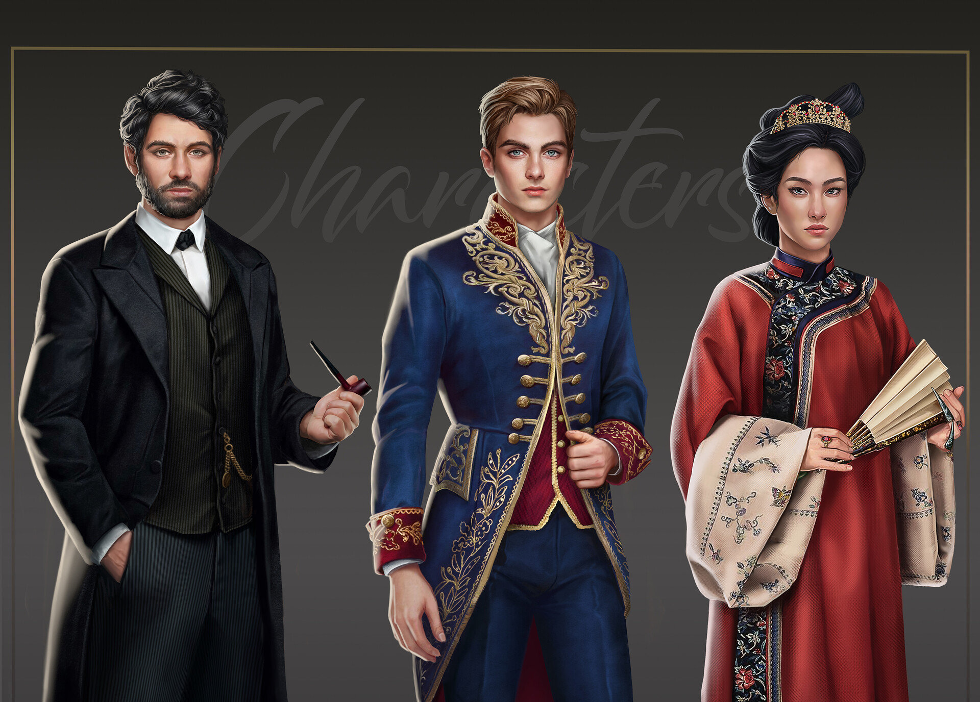 ArtStation - Characters for a visual novel.