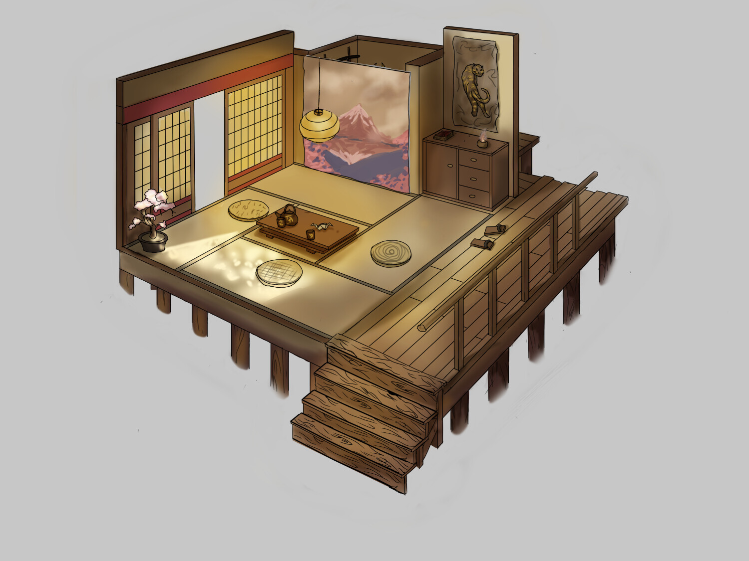 ArtStation - Samurai room, concept by me