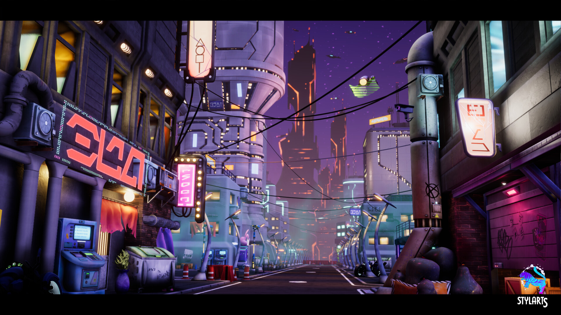 ArtStation - Stylized Cyberpunk Street-Unity Recreation