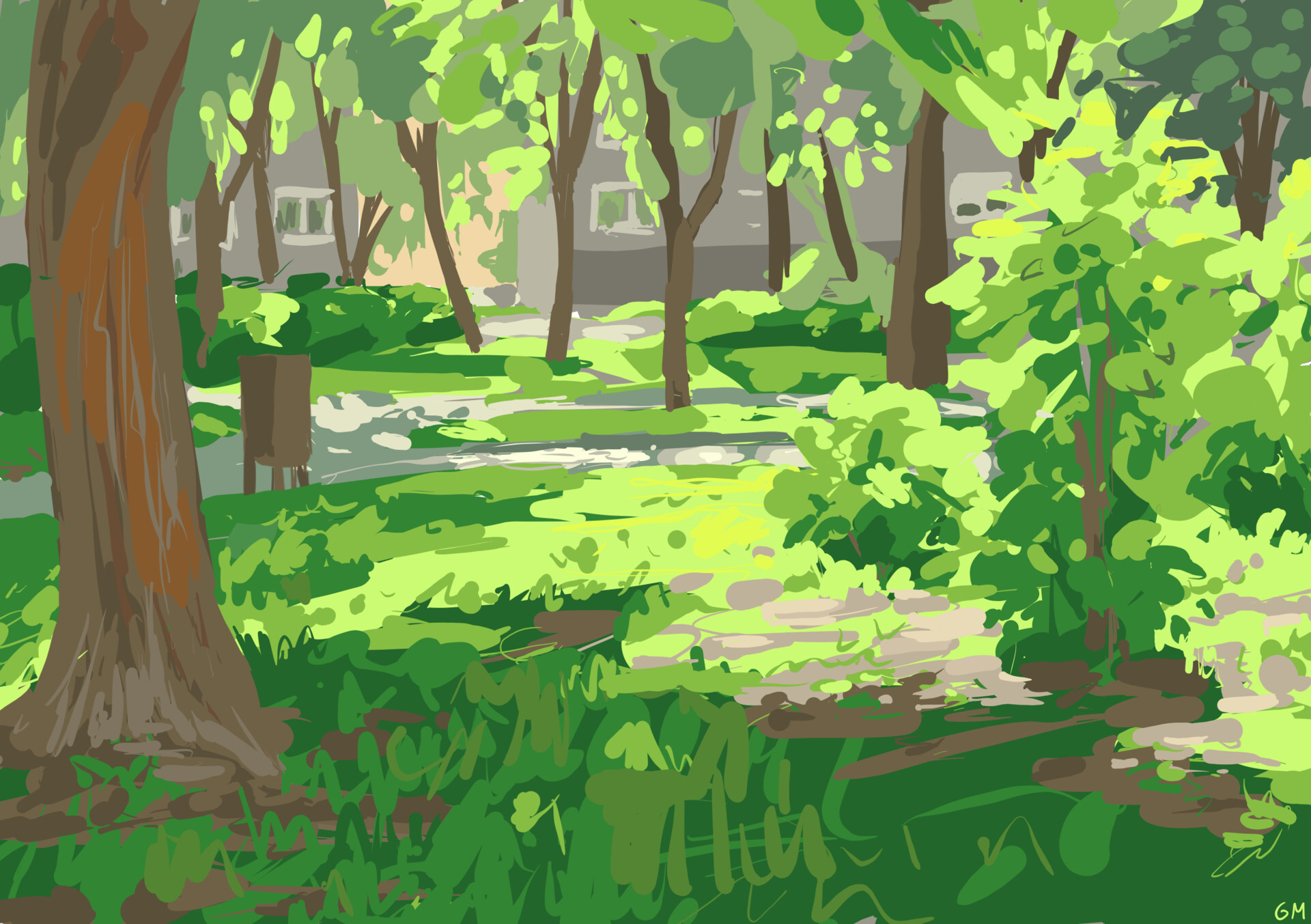 ArtStation - Park sketch