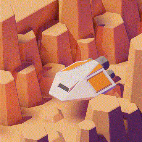 ArtStation - Low Poly Spacecraft In Canyon - Blender Animation