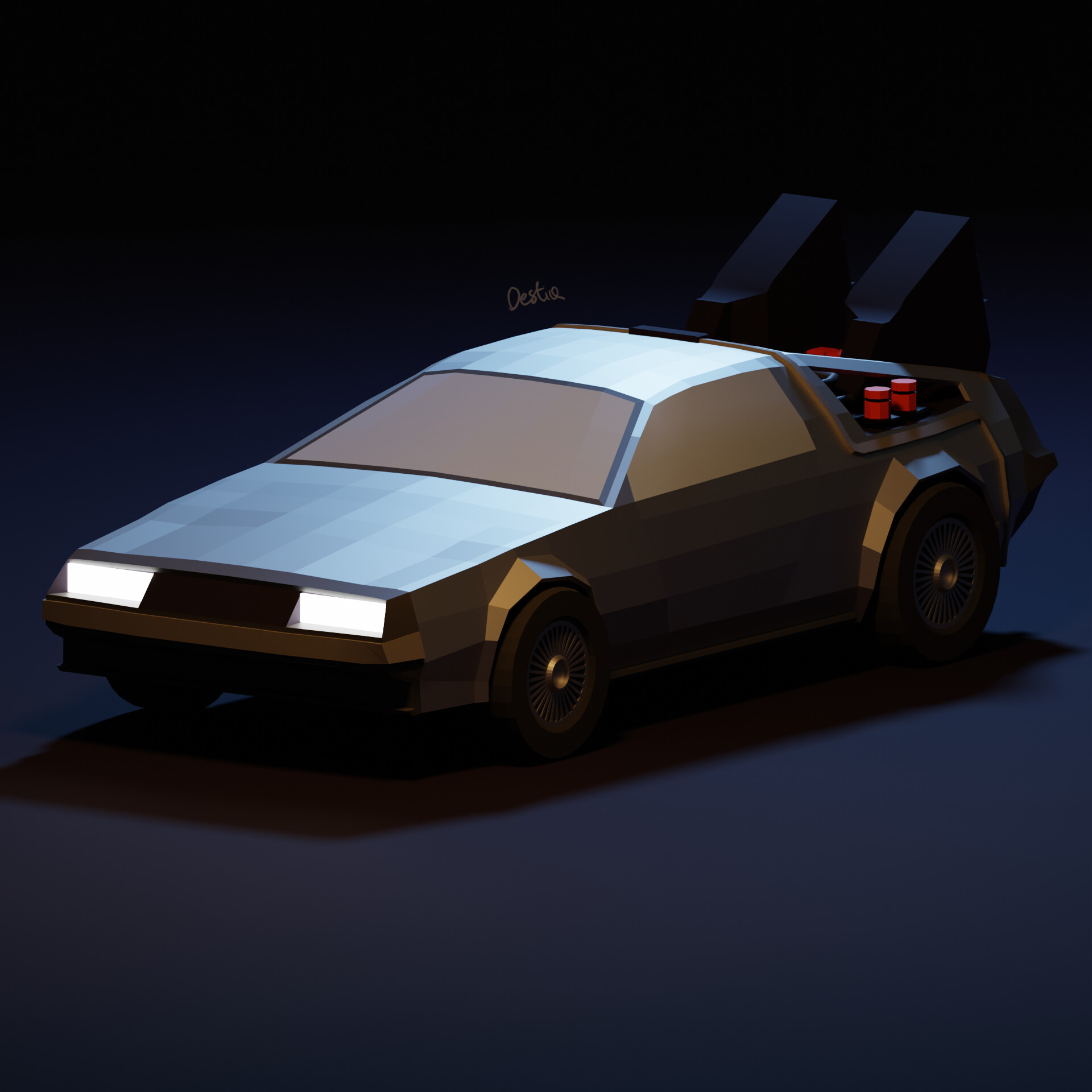 ArtStation - 3D Delorean - Time machine
