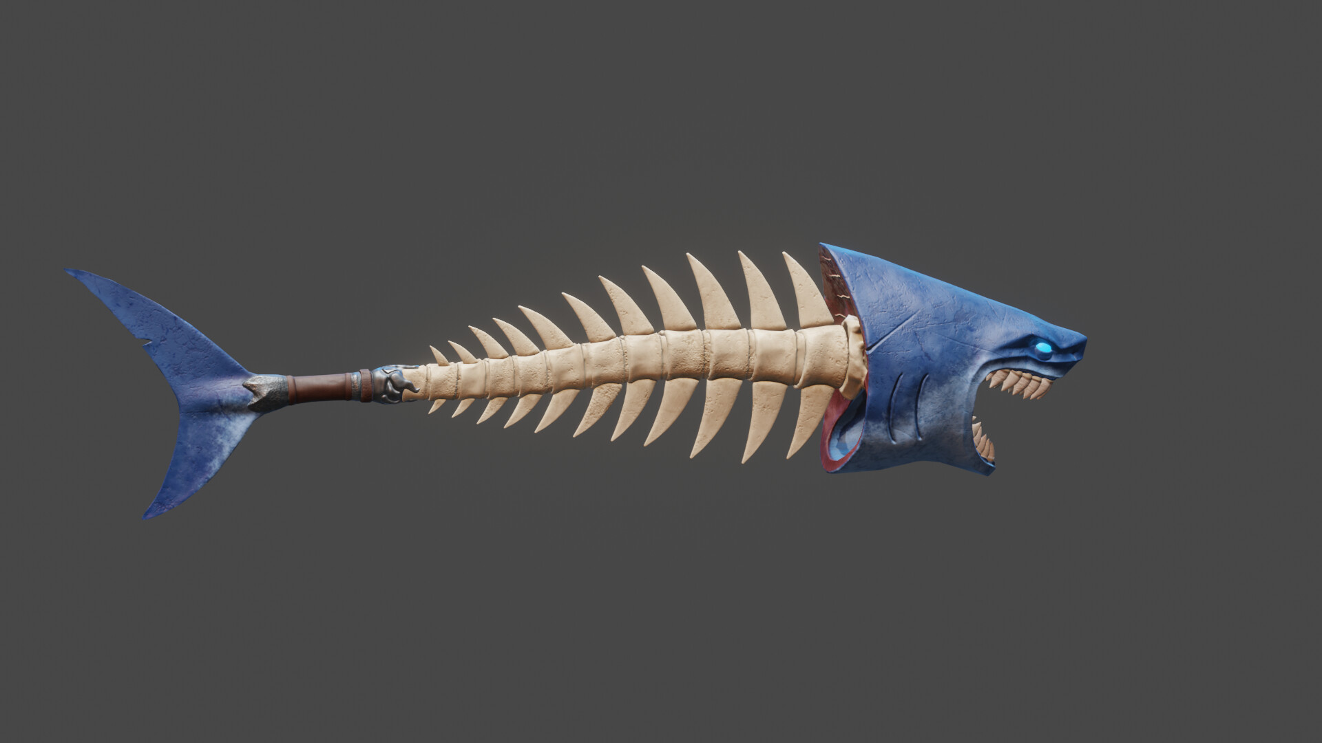 ArtStation - Stylized shark bone sword mace low poly game ready