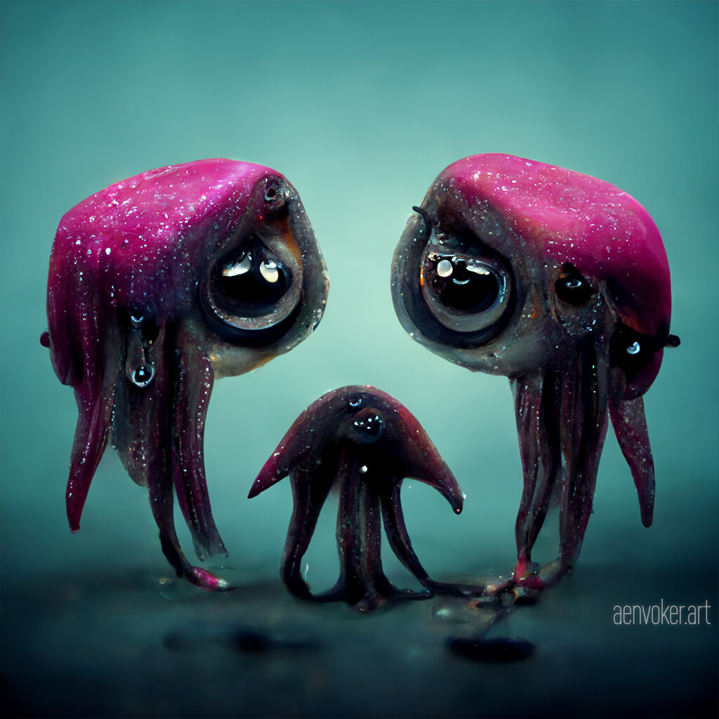 ArtStation - Cheer up, emo squid!