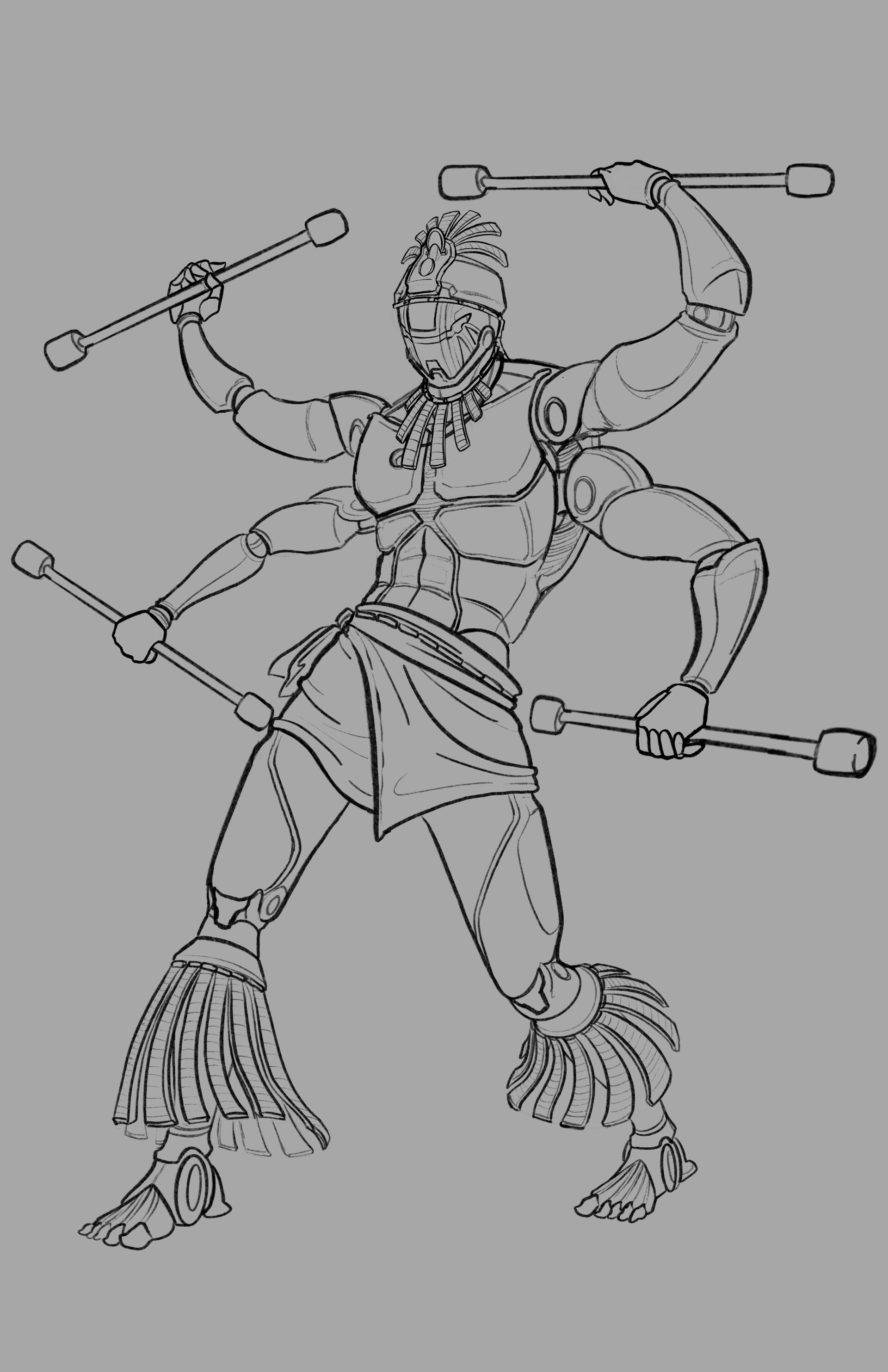 Samoan Drawing Warrior