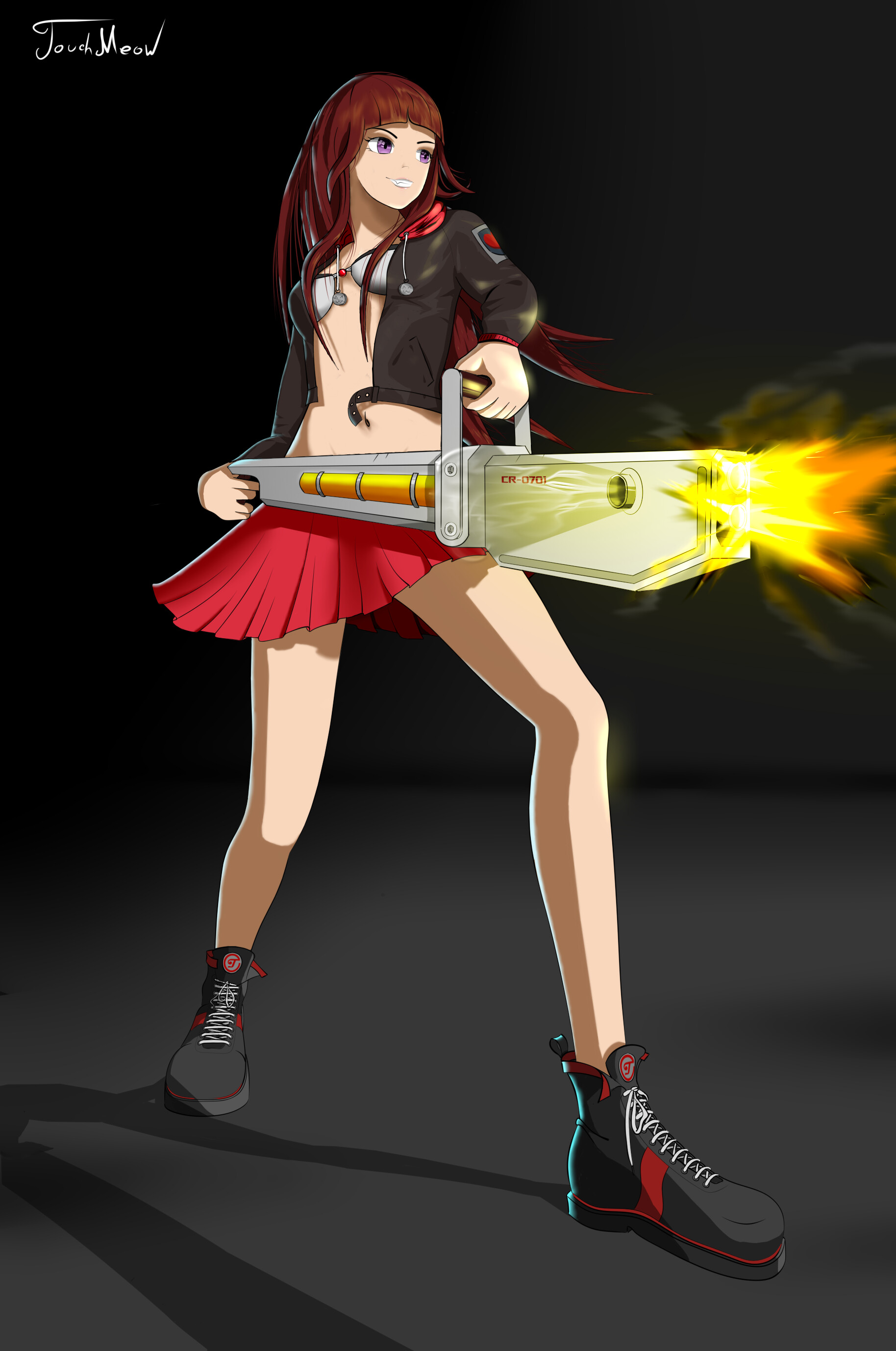 ArtStation - Anime girl with big gun