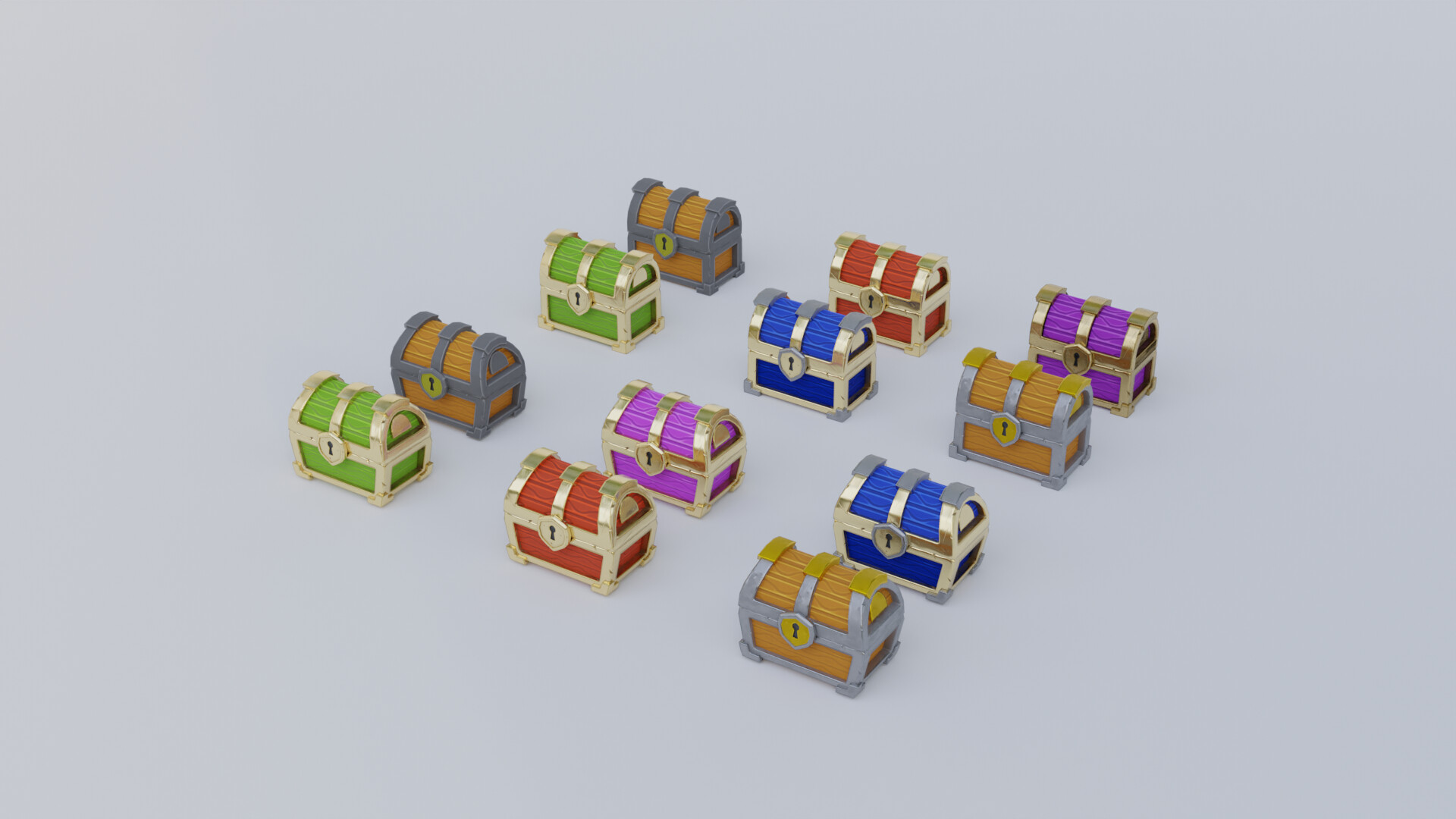 ArtStation - Treasure Chests Low Poly 3D Model (Animated)