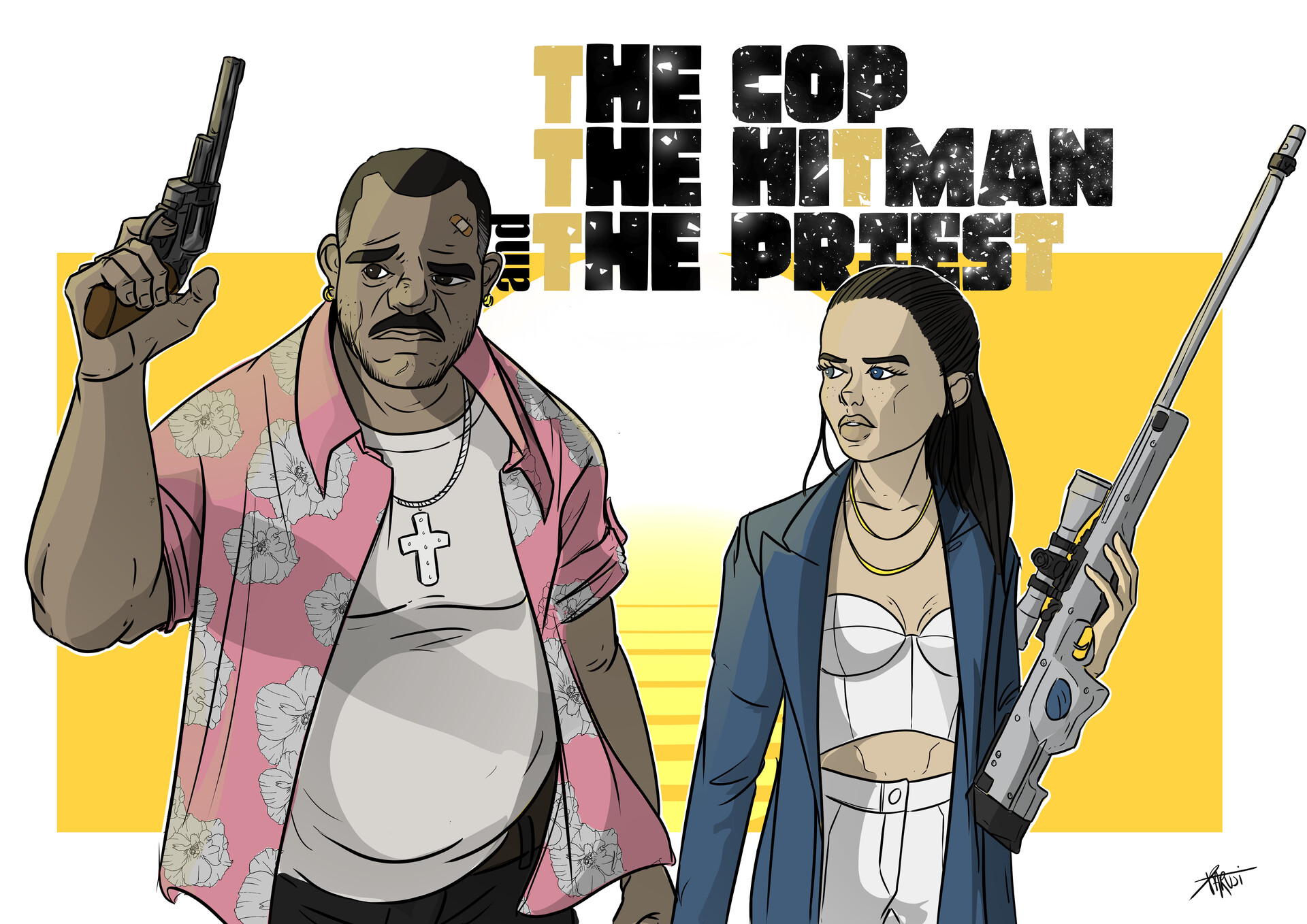ArtStation - The cop, the hitman and the priest