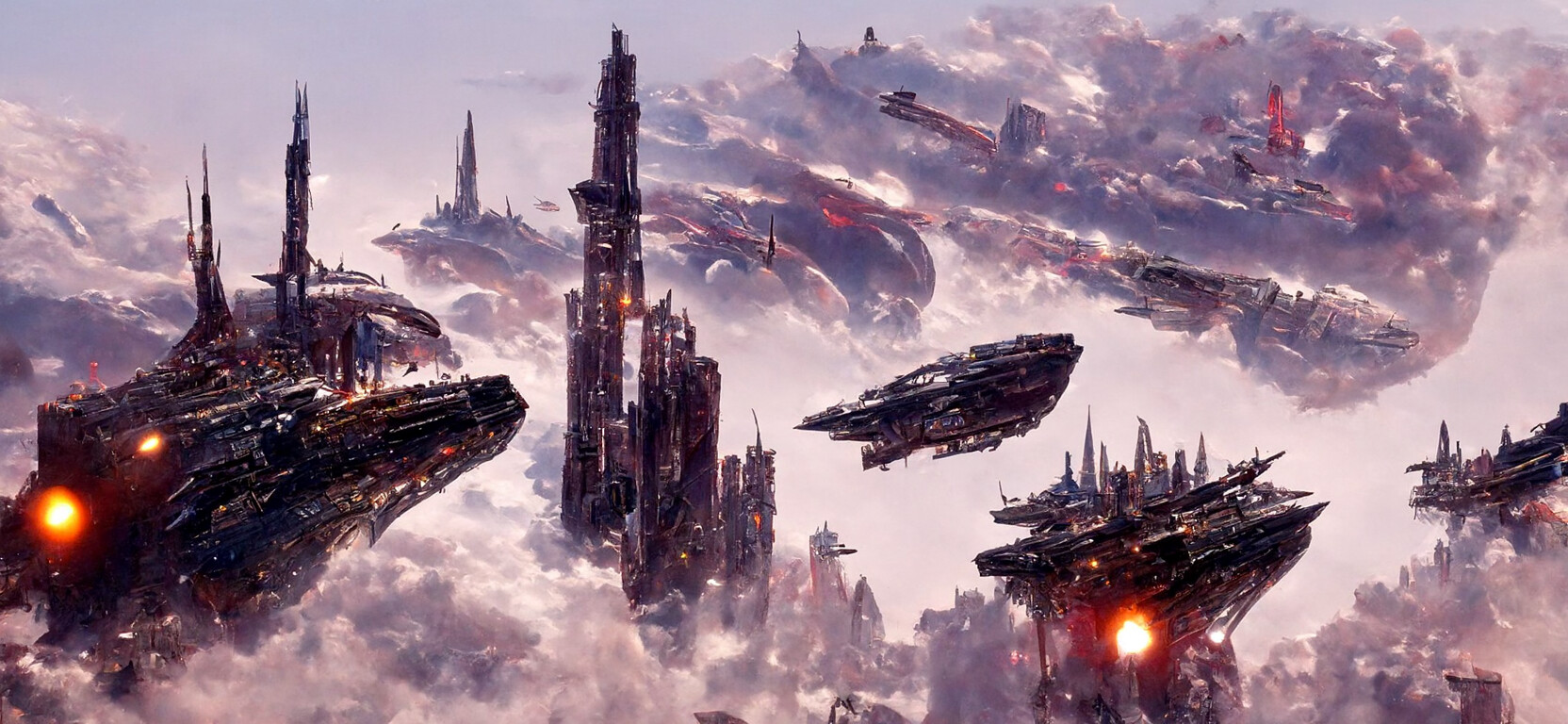 ArtStation - Hibiru city among clouds