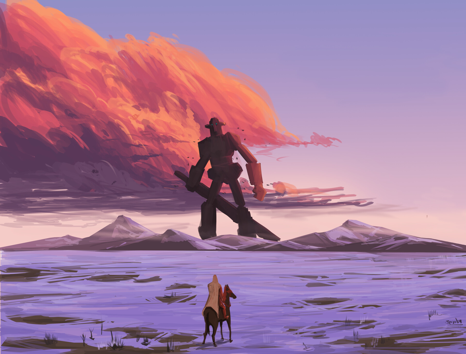 ArtStation - Snow colossus artwork inspired by shadow of the colossus games