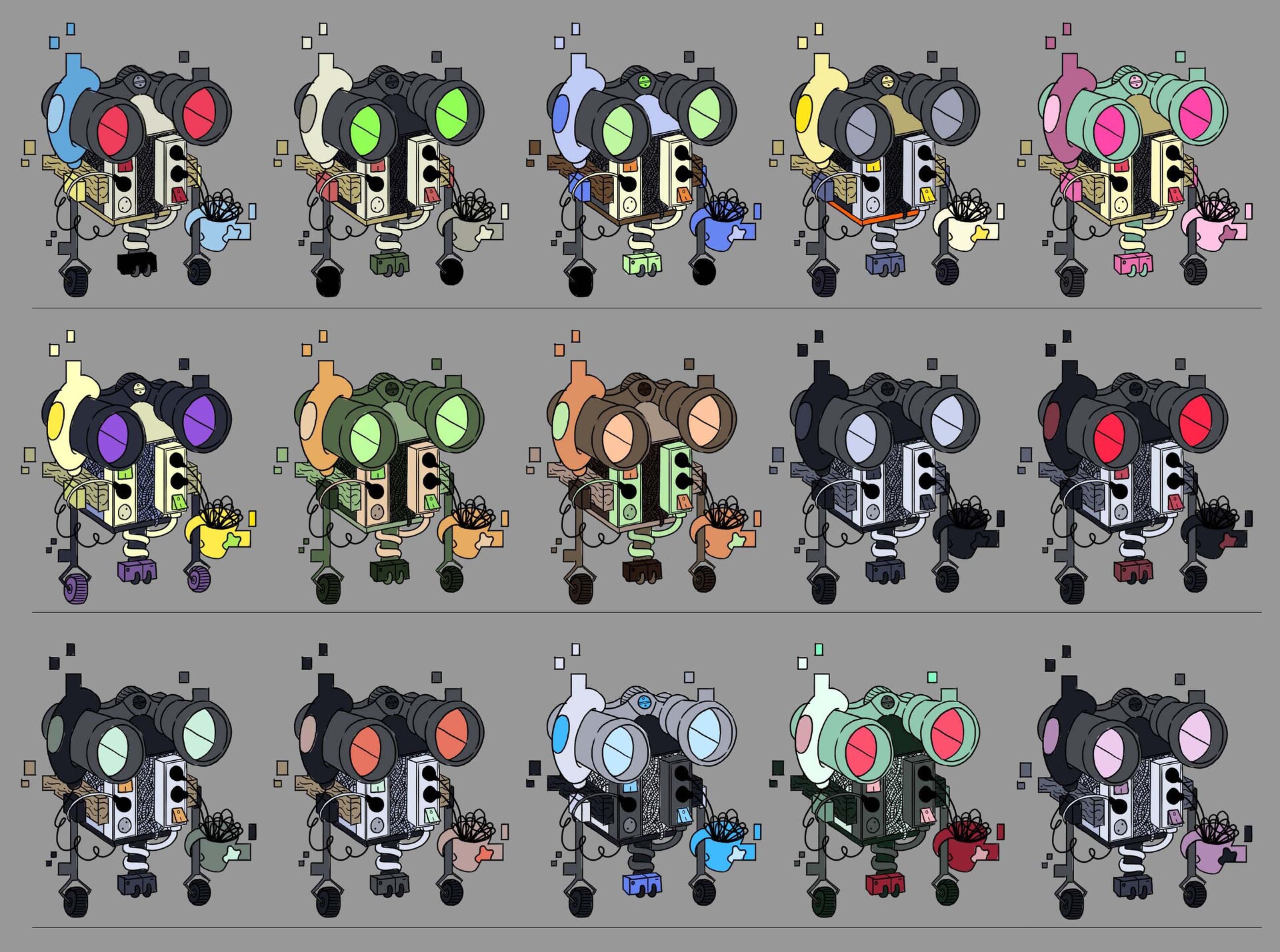 ArtStation - Color schemes for my robot design