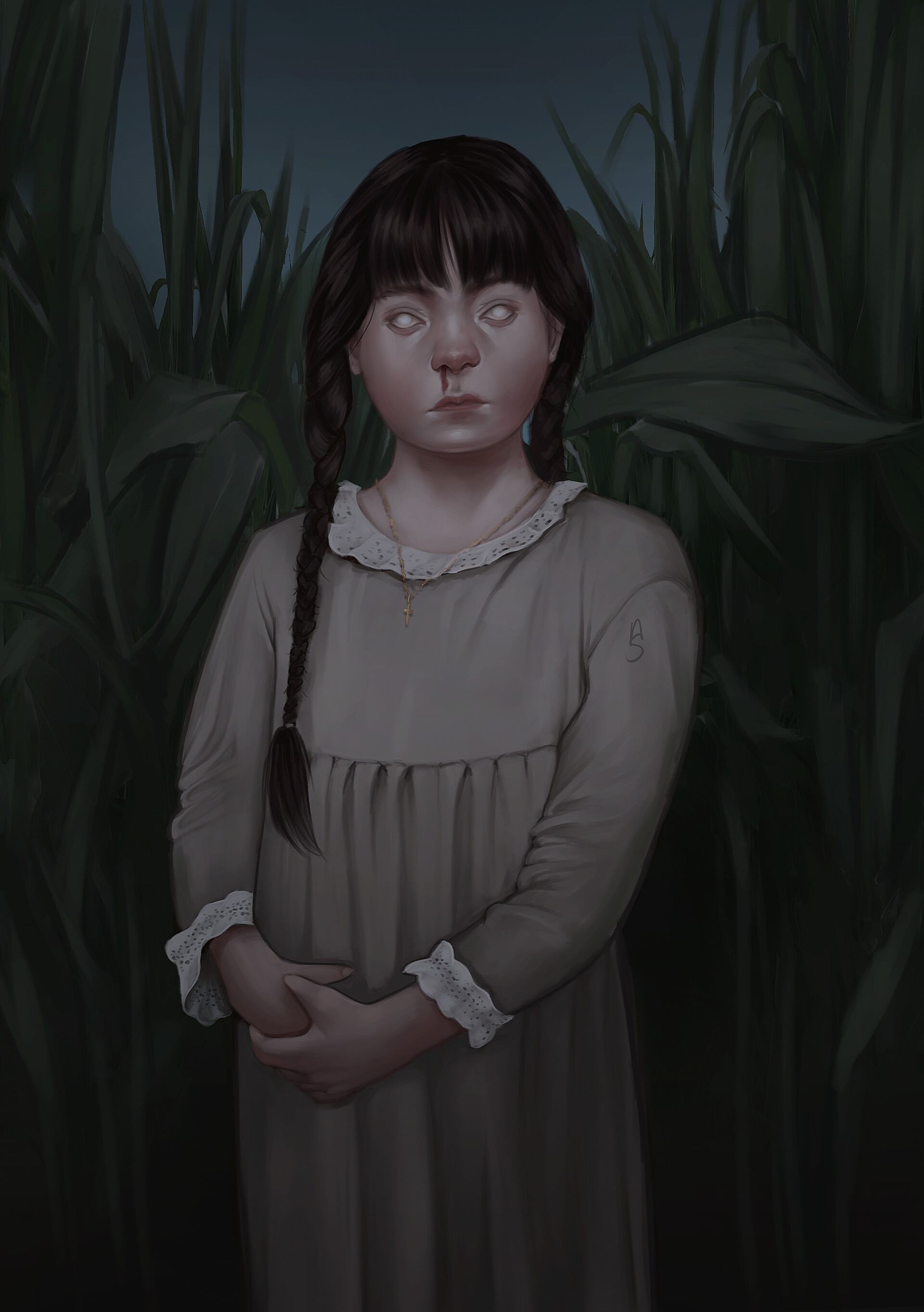 ArtStation - zombie child in the cornfield