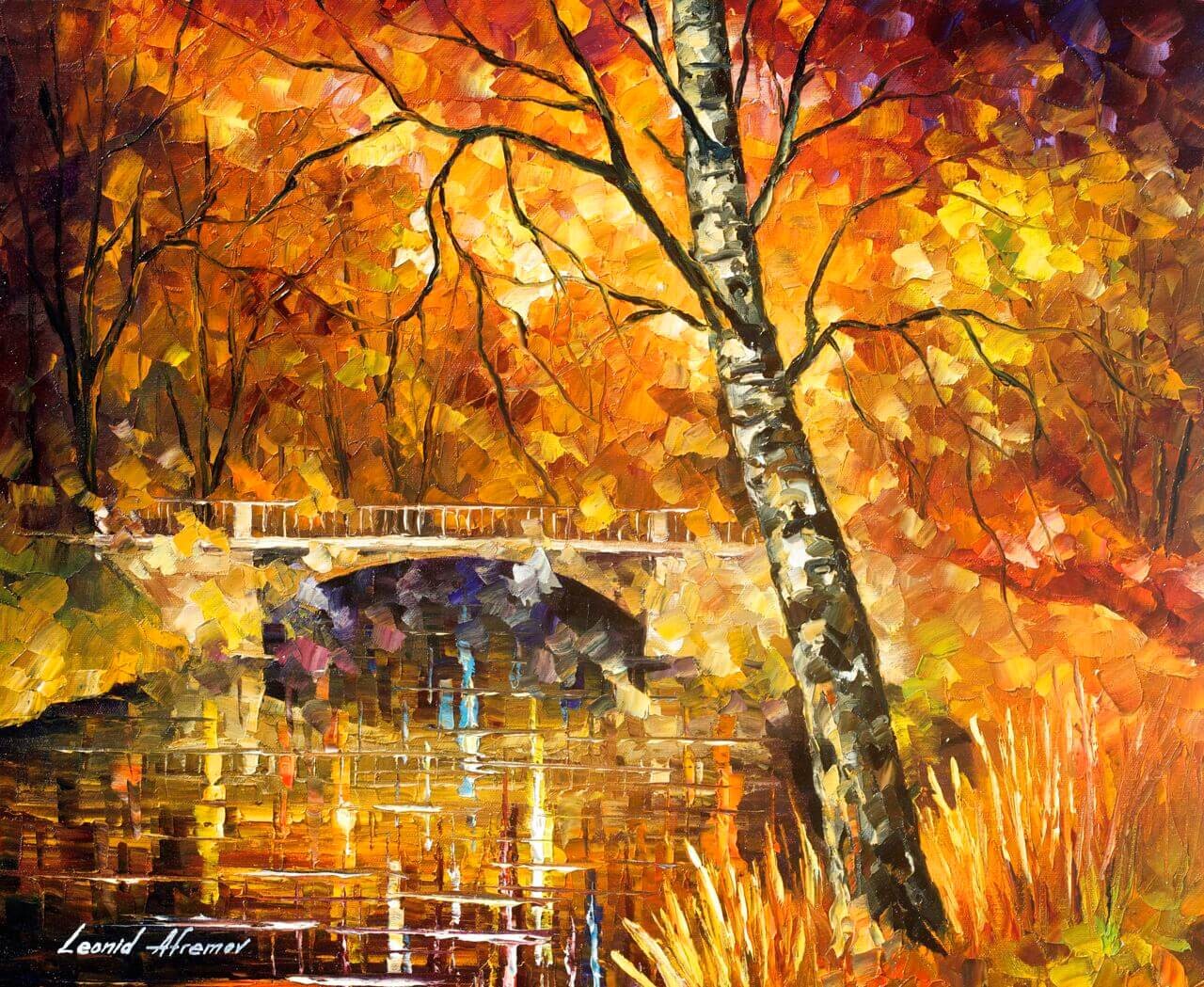 STRONG BIRCH — Original Oil Painting On Canvas By Leonid Afremov by ...