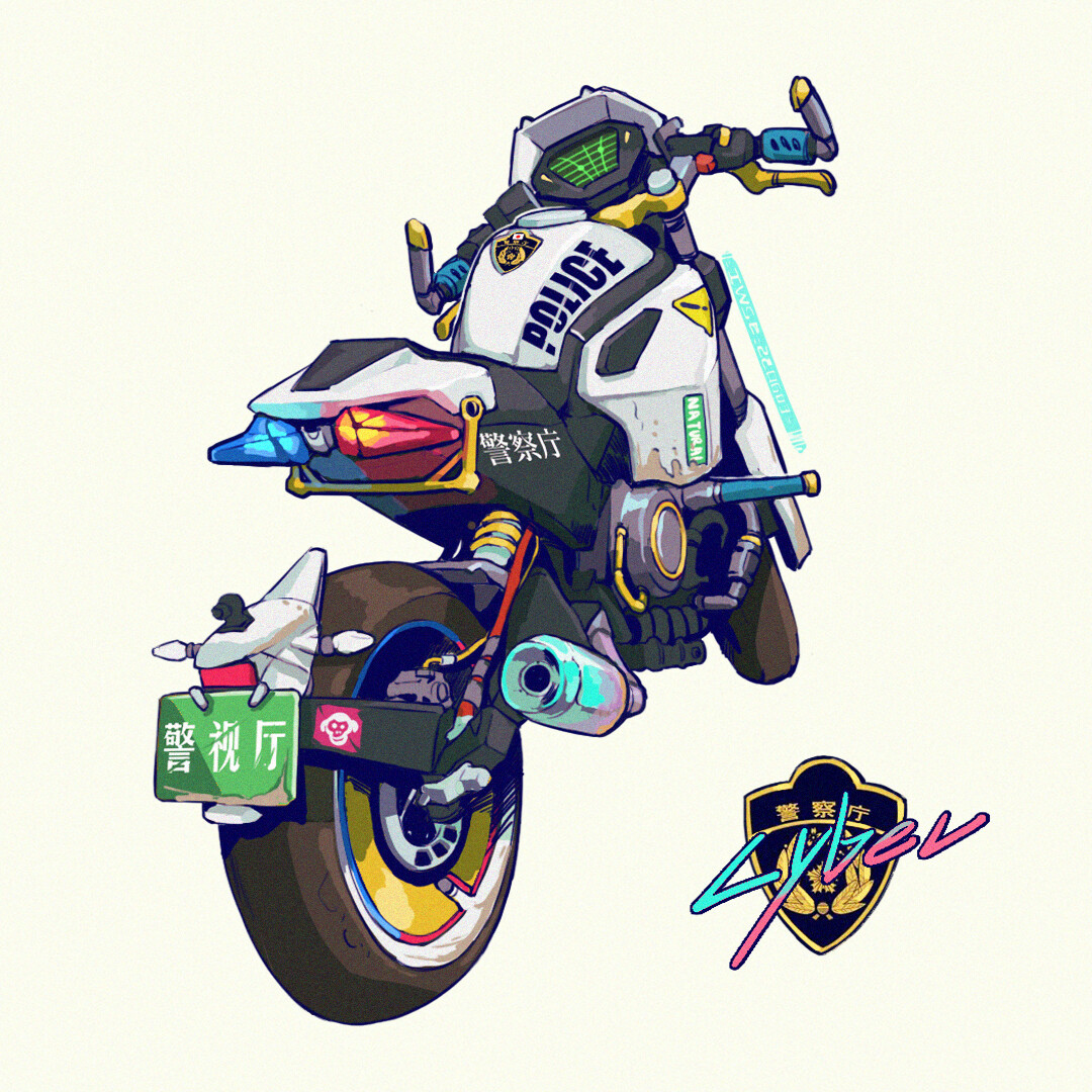ArtStation - Design of Cyber police motorcycle