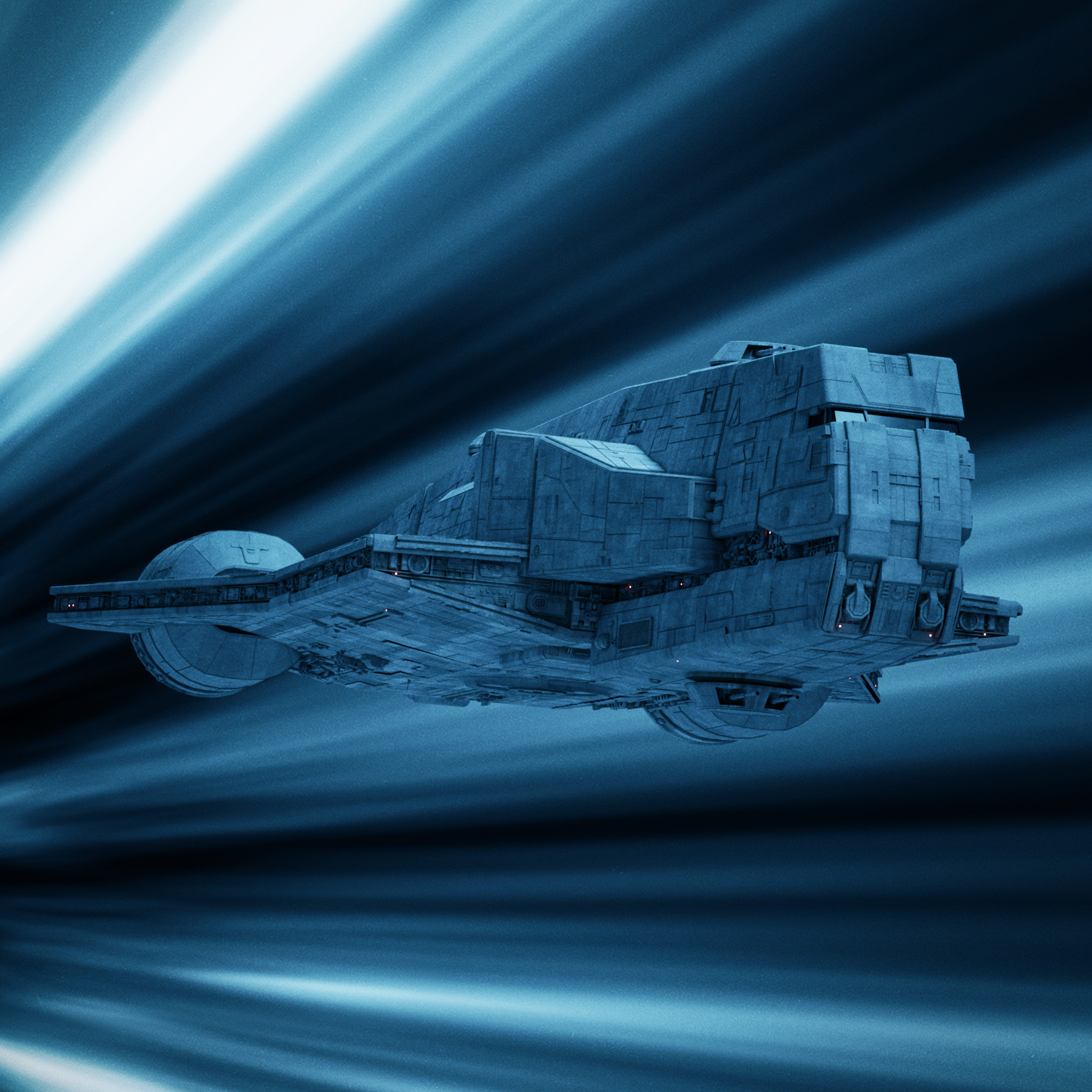 Digital Shipyard - Gozanti-class imperial cruiser in hyperspace - Star Wars