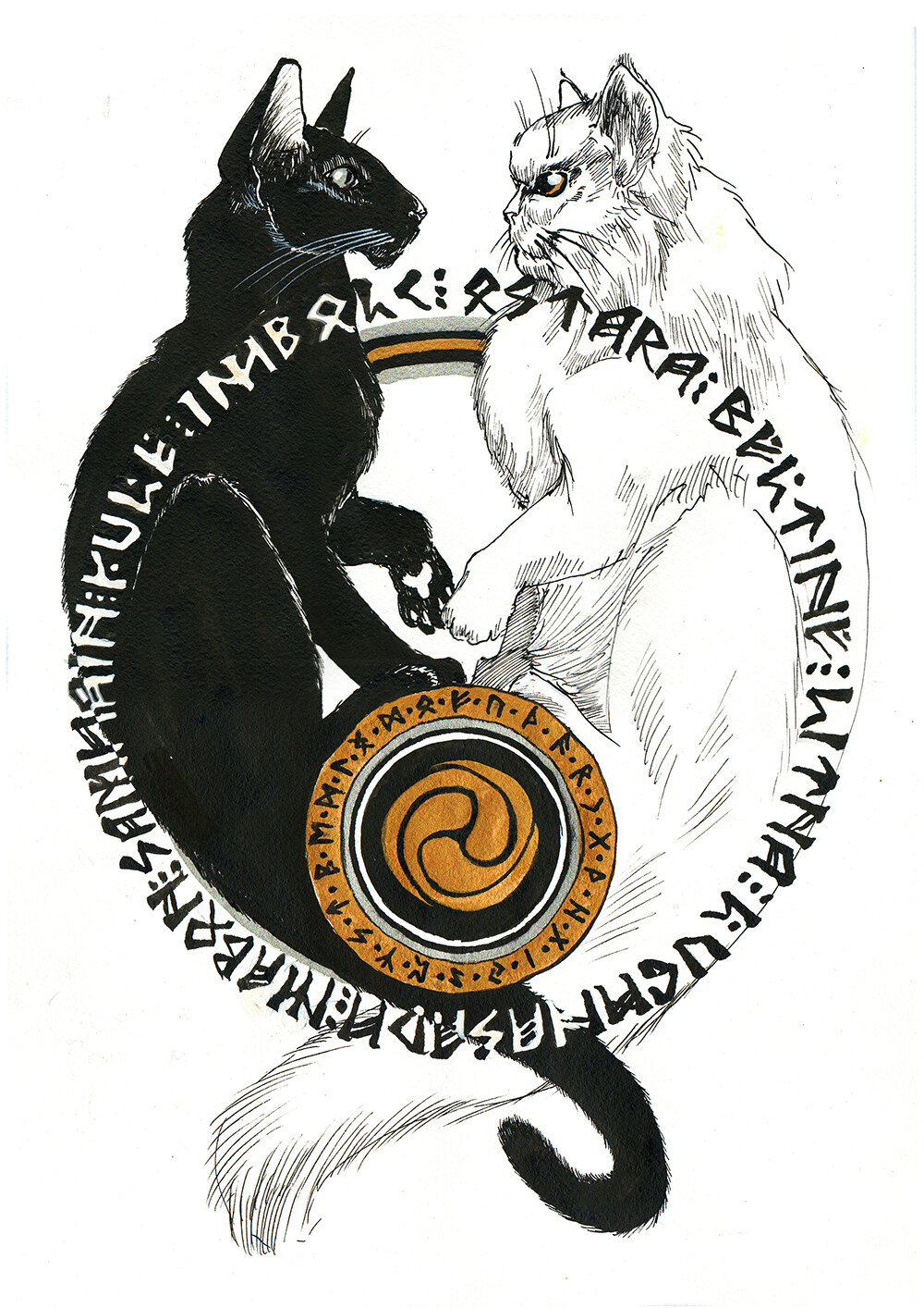 Кай Йара - Set of postcards "Runic cats"