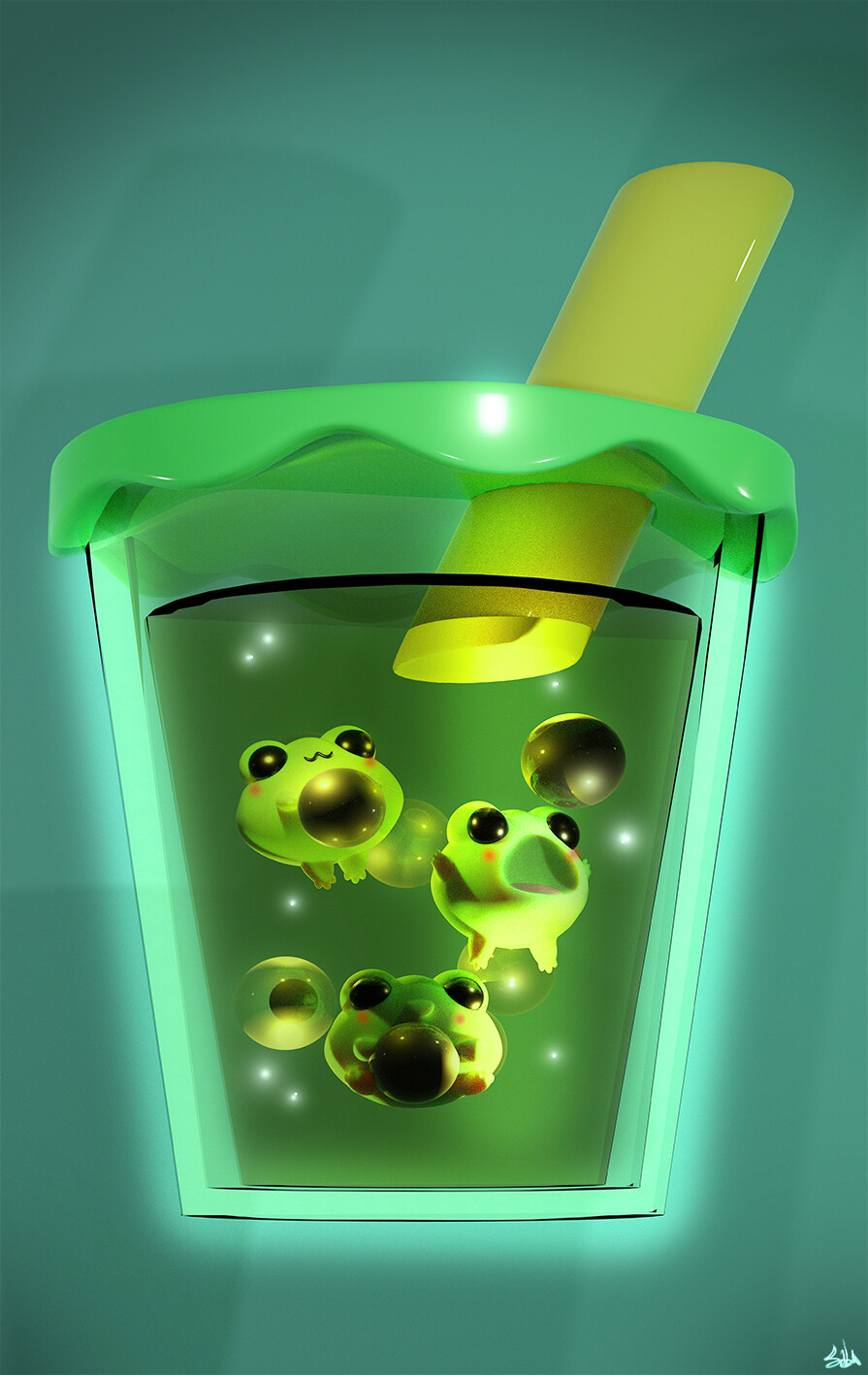 ArtStation - Bubble Frog Tea