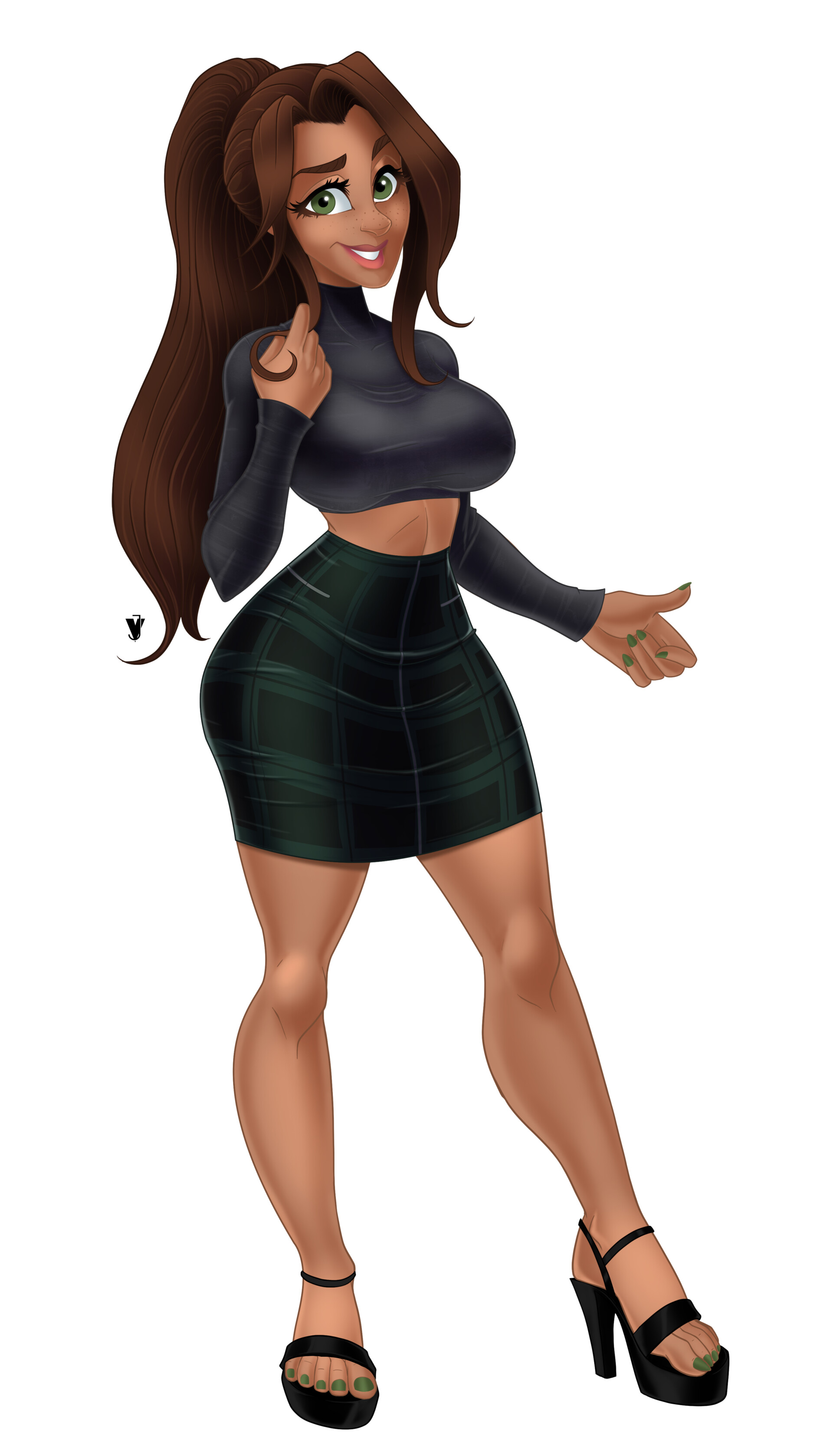 ArtStation - Commission full body - shaded - two outfits