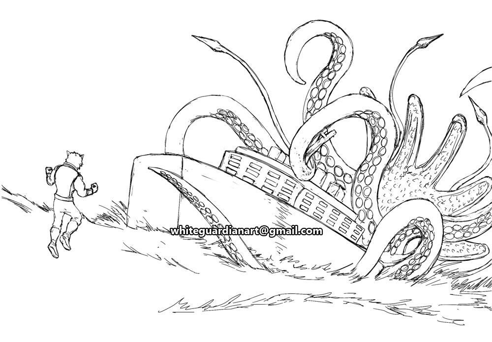 kraken sea monster coloring pages