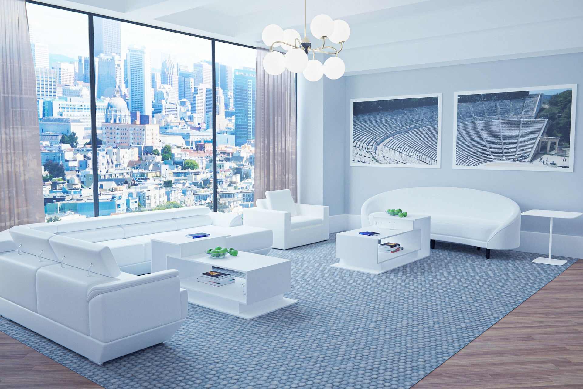 ArtStation - White Colored Furniture Interior