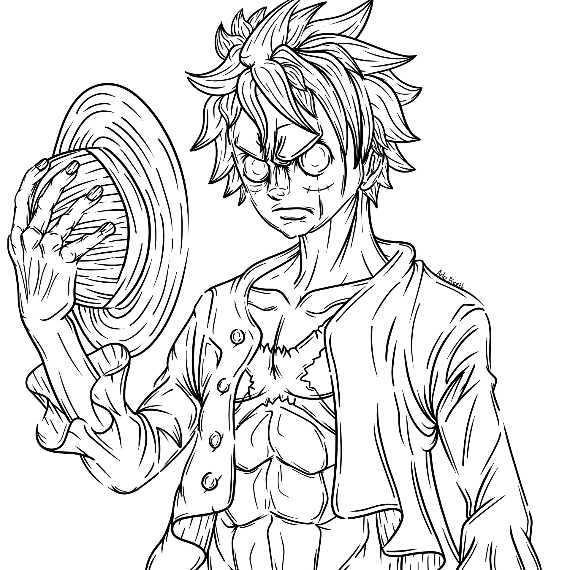 coloring pages monkey d luffy