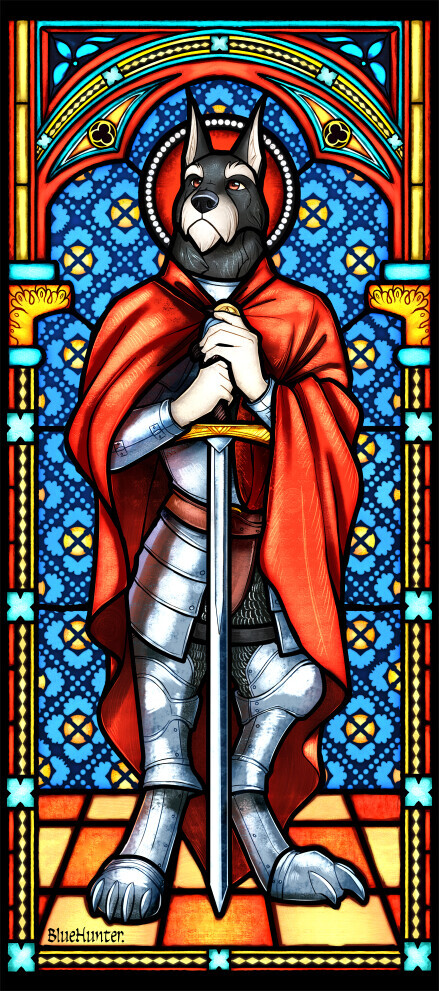 Blue Hunter - Tapestries - Medieval animals (Original characters)