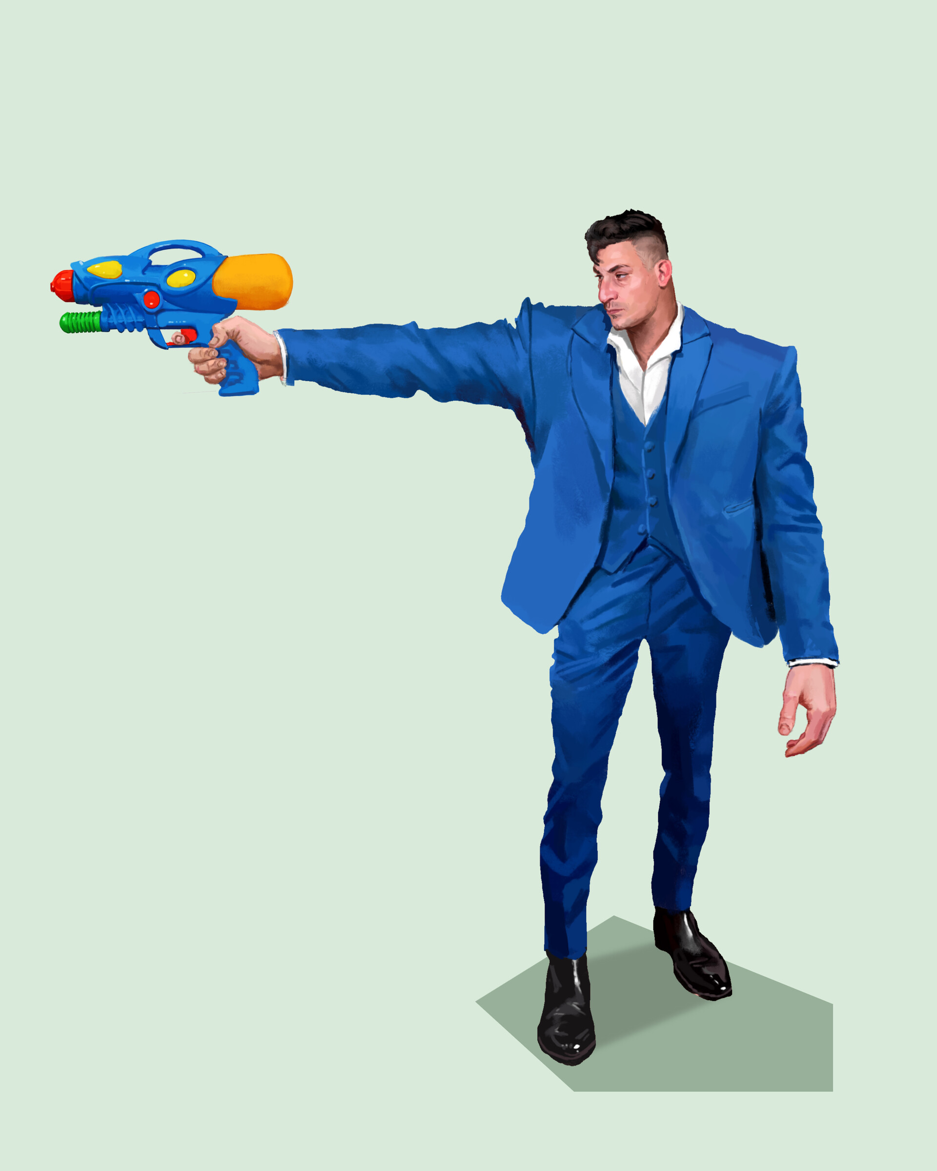 ArtStation - Gzuz with a water gun