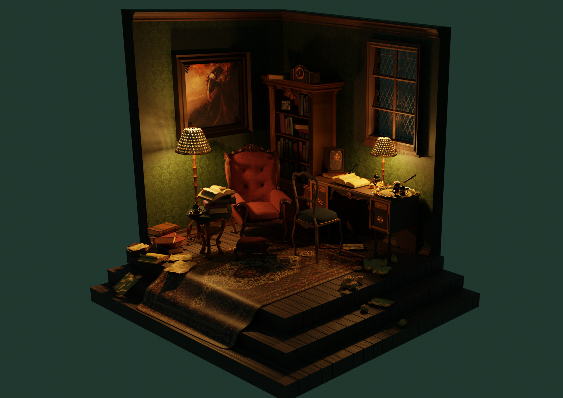 ArtStation - 3d study room