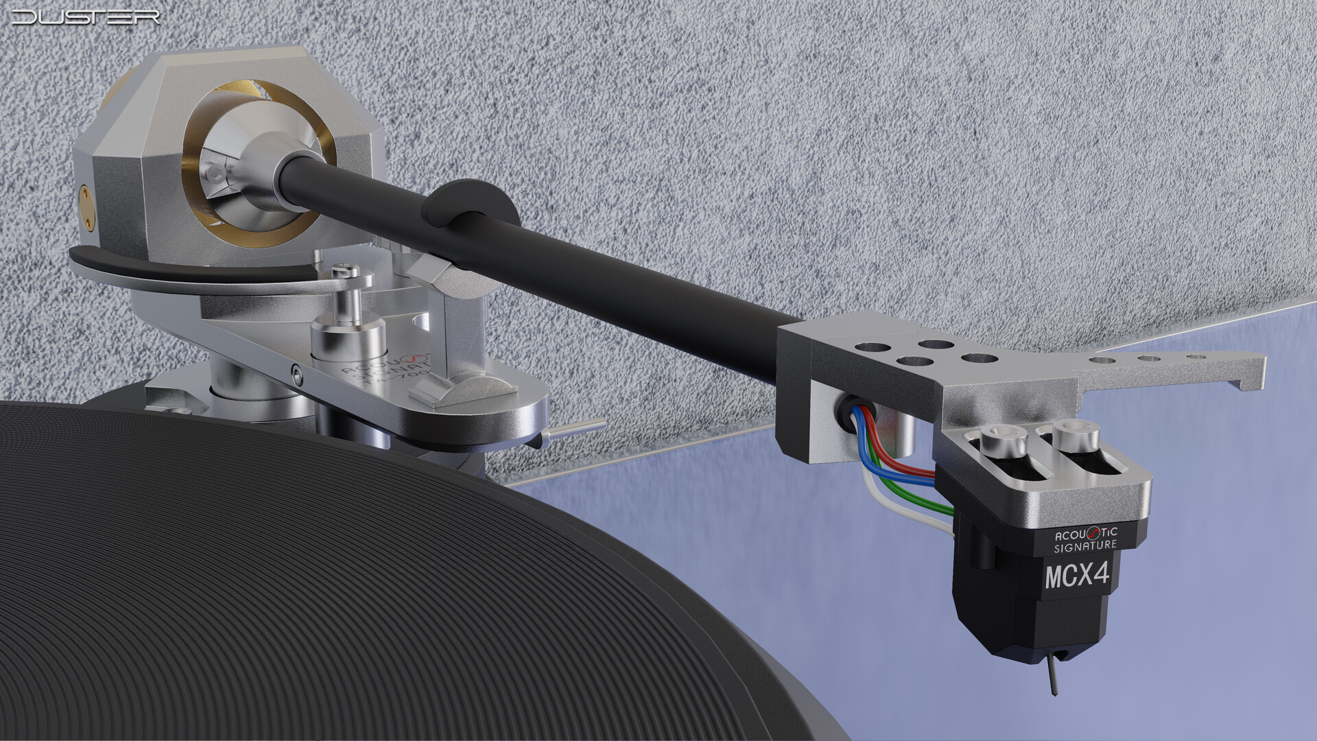 Duster - A turntable / gramophone / vinyl record player - Blender 3D model