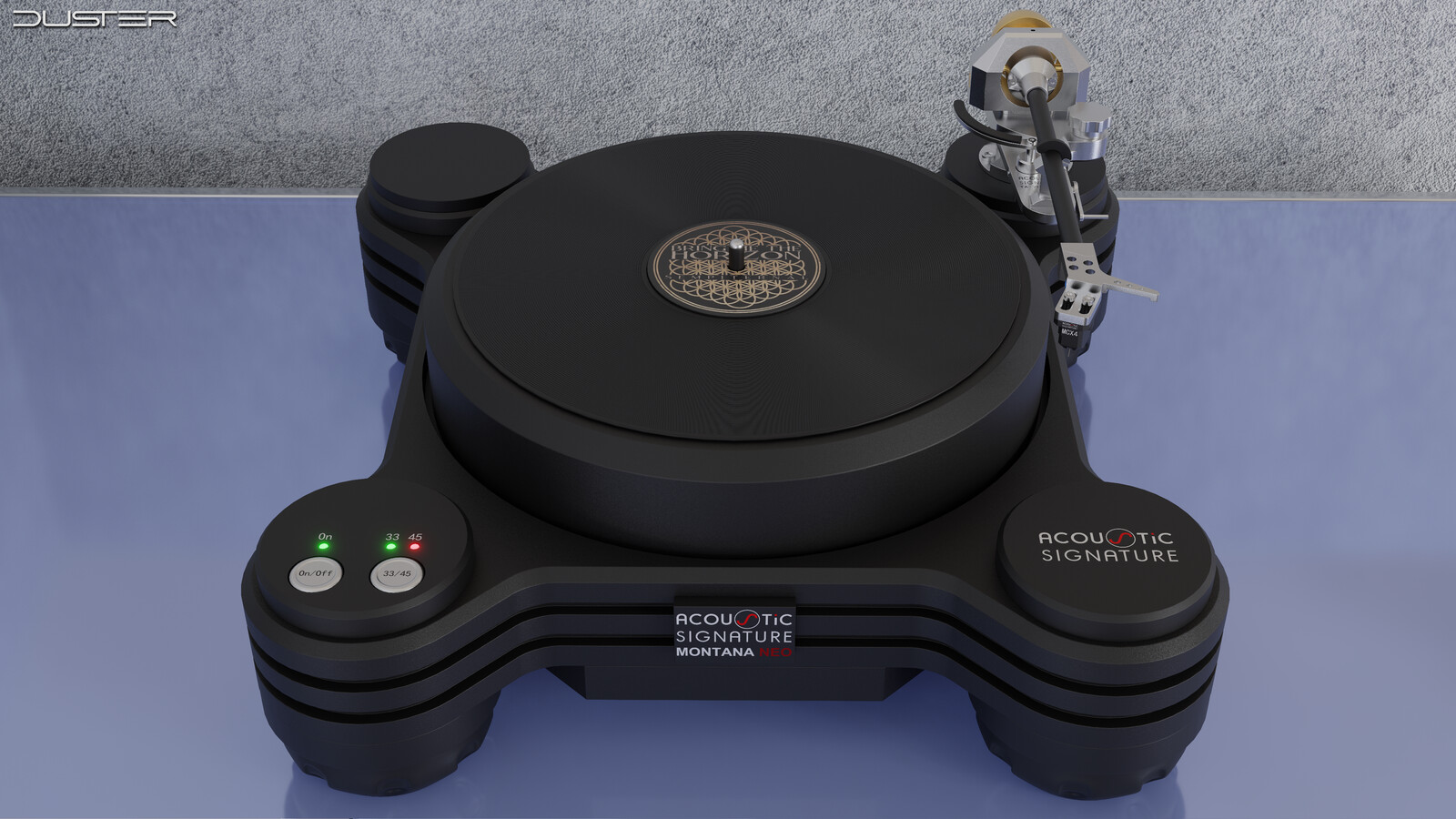 Duster - A turntable / gramophone / vinyl record player - Blender 3D model
