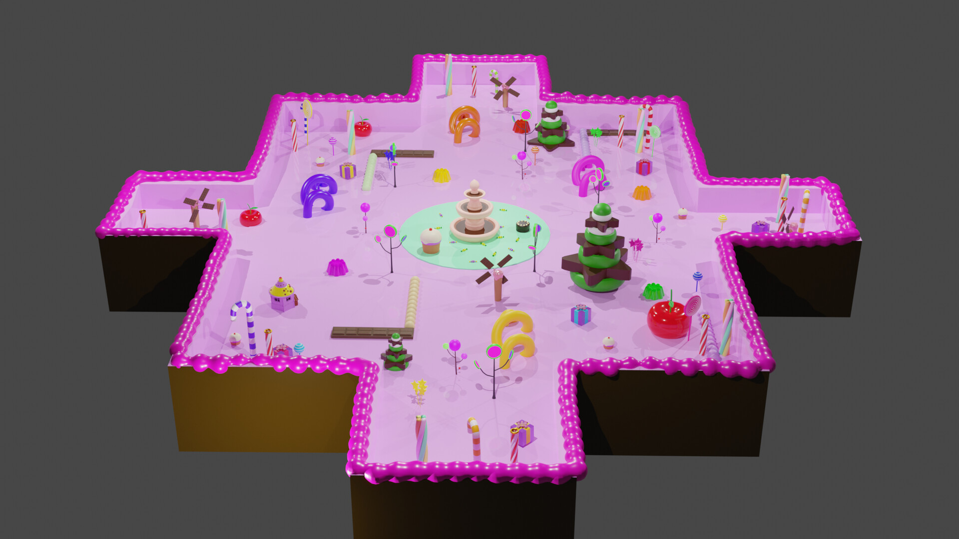 ArtStation - battle map in candy theme