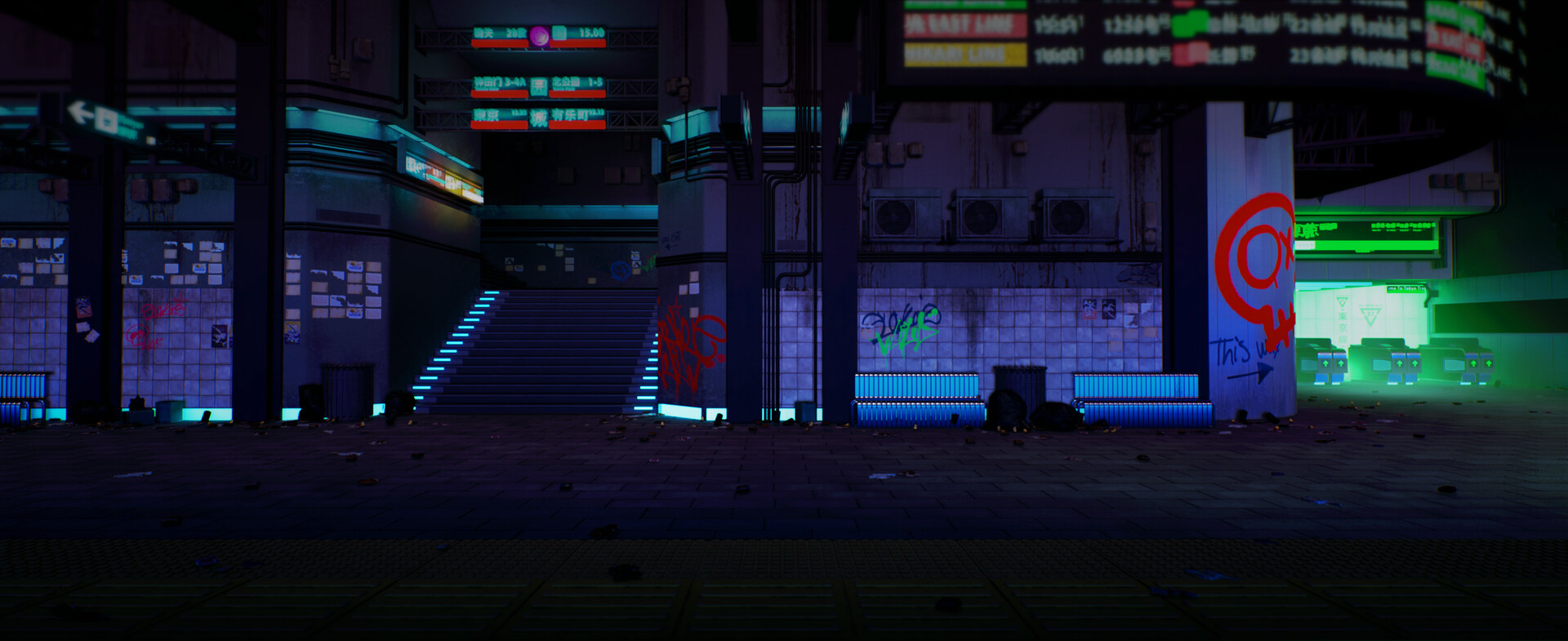 Liew Li - Cyber Train Station 3D Environemnt