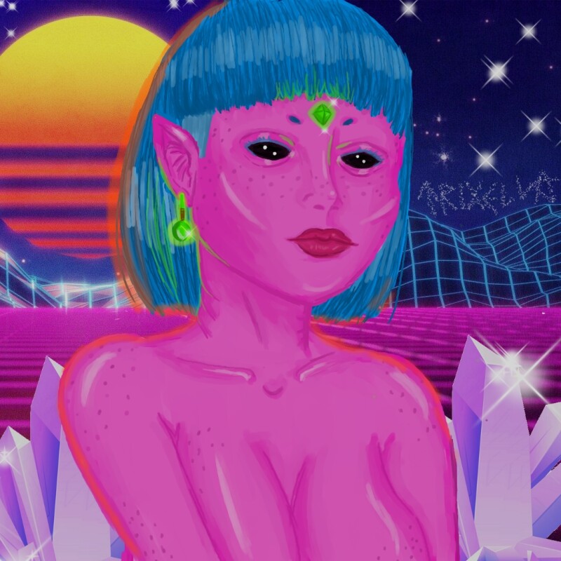 ArtStation - Neon Alien Girl By: Trixella