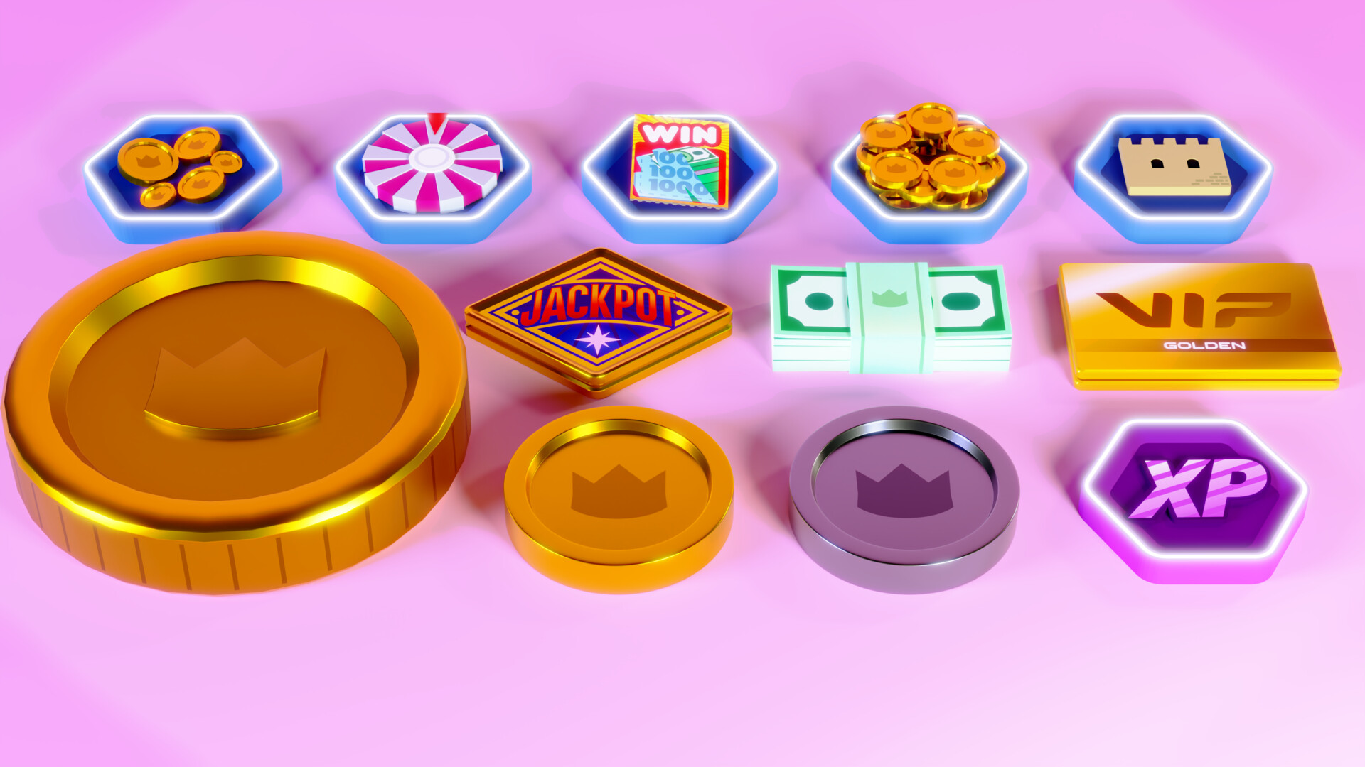 ArtStation - Set of stylized coins