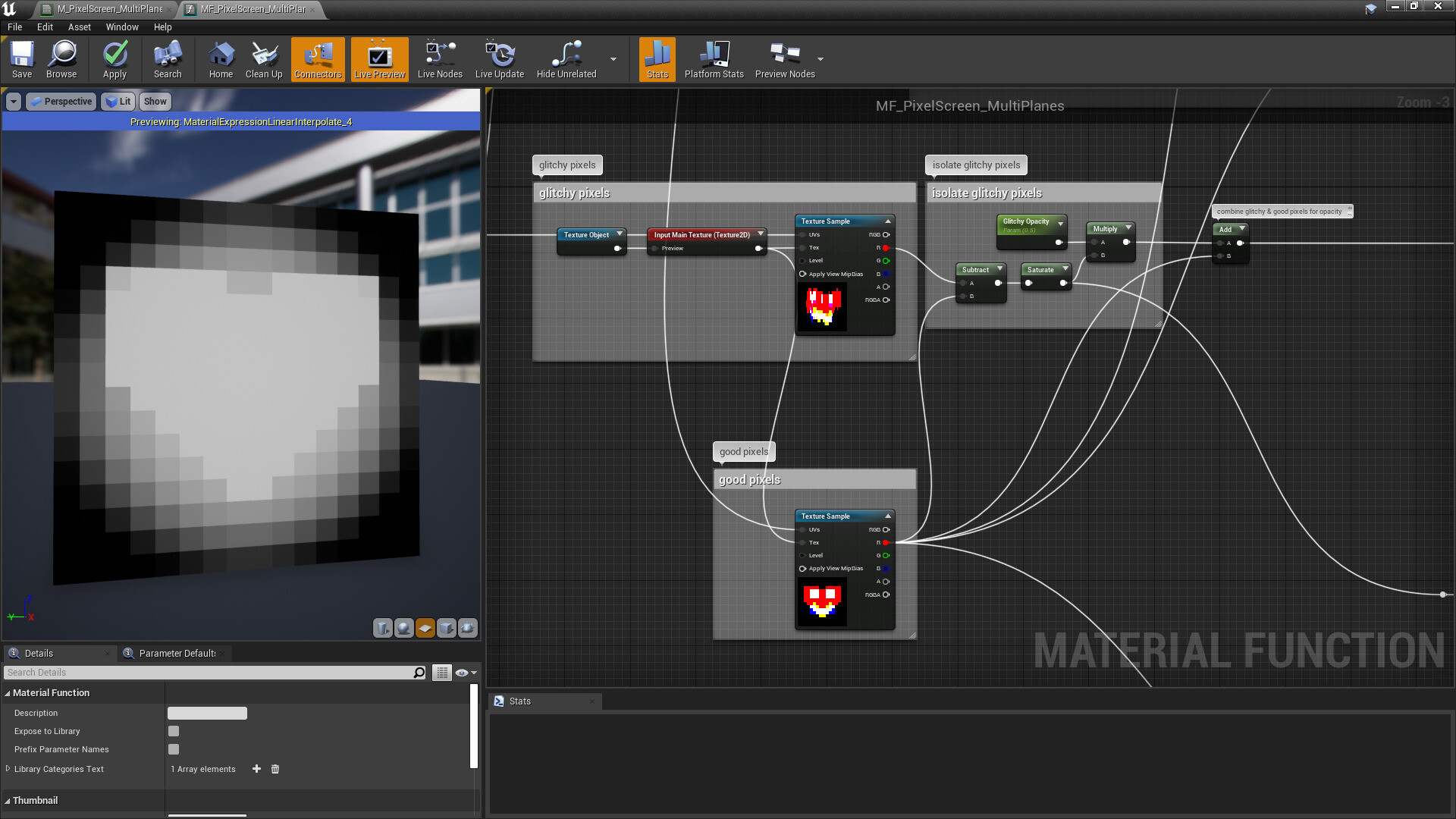 Ghislain GIRARDOT - Unreal Engine Tutorial - Glitchy pixelated effect
