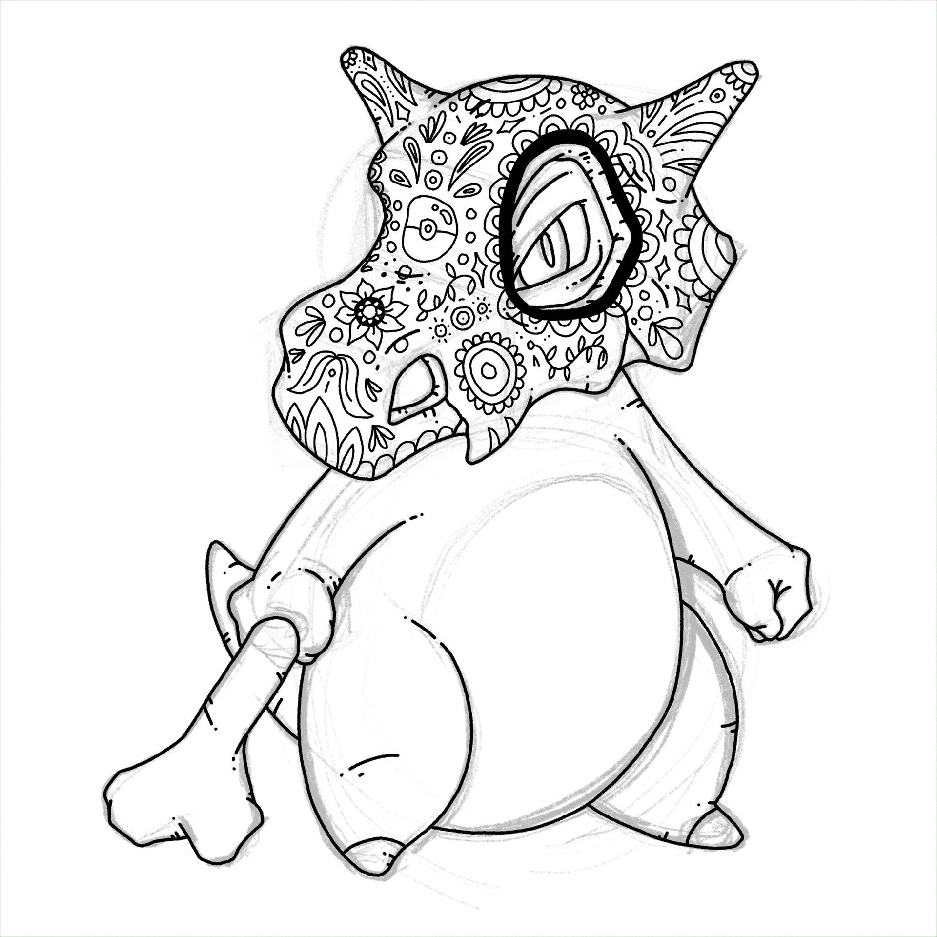 cubone coloring pages