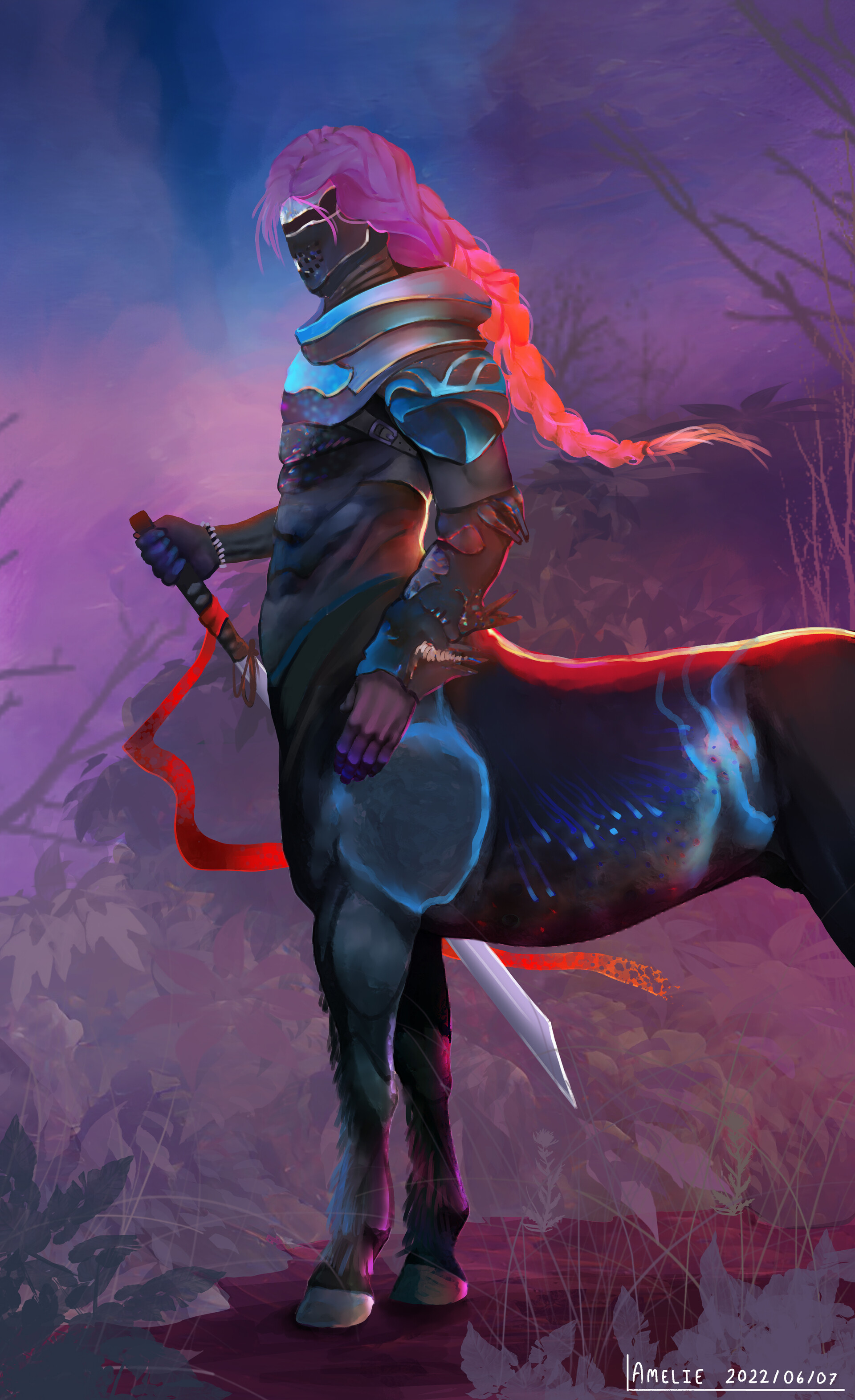 ArtStation - Neon Centaur Warrior