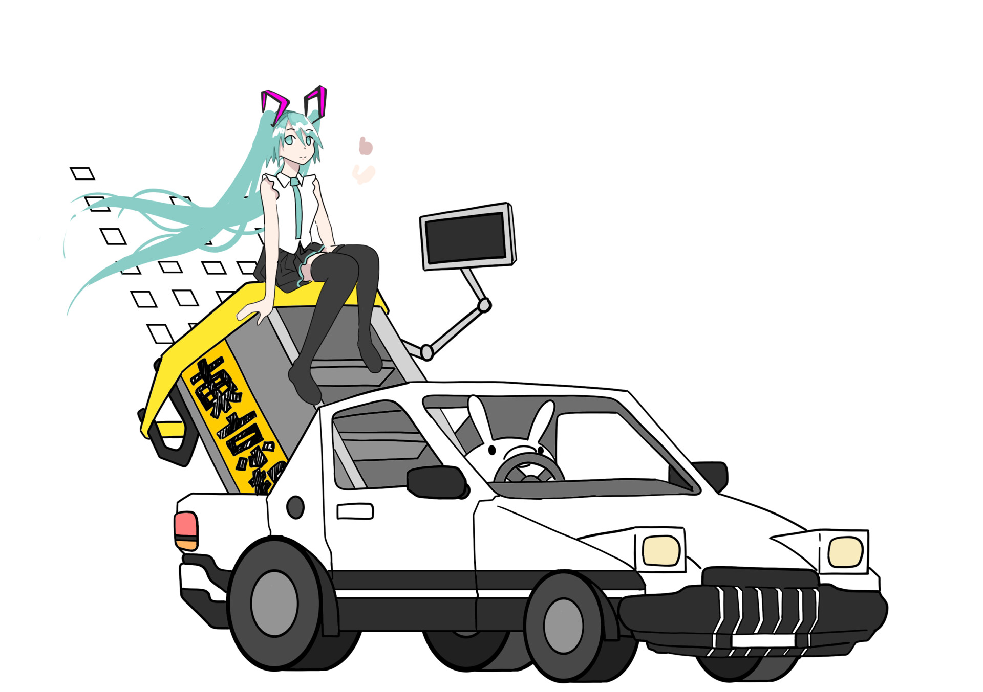 ArtStation - Car 2D Animation Miku Trueno