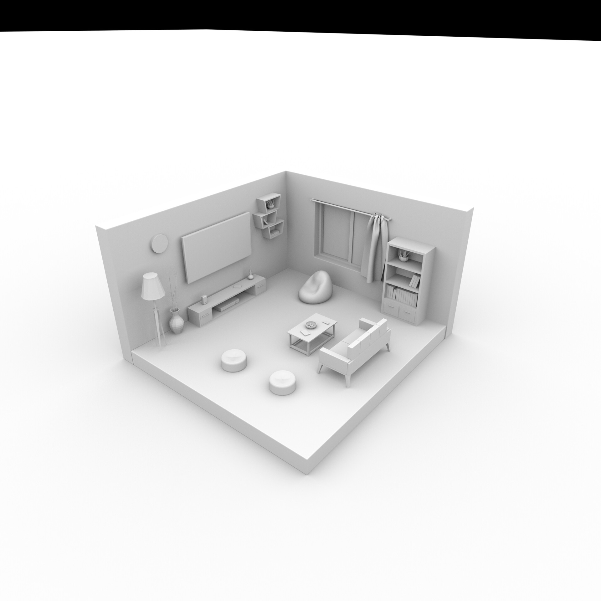 ArtStation - isometric living room