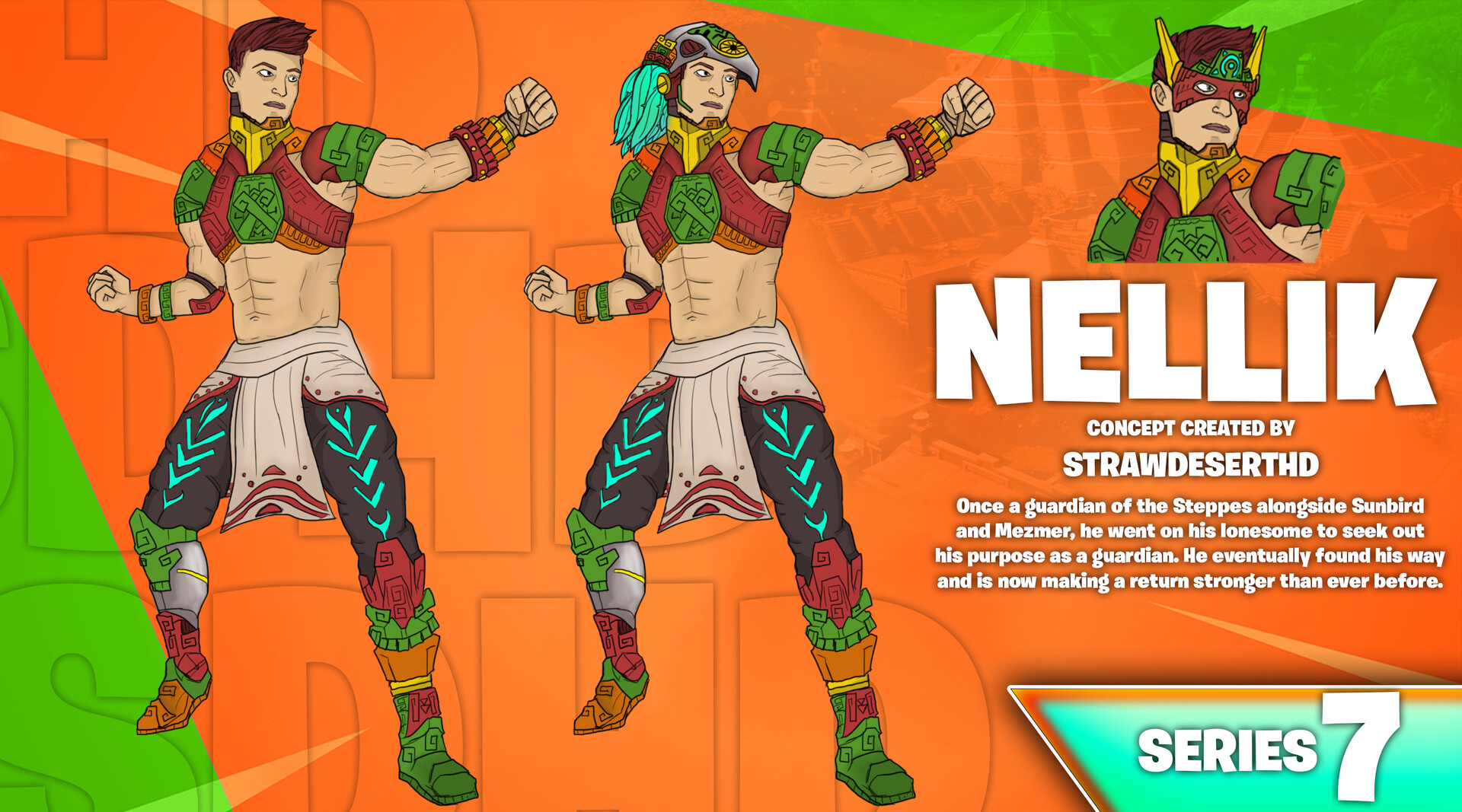 ArtStation - Nellik - "Aztec Assailant" (Fan-Made Fortnite Concept)