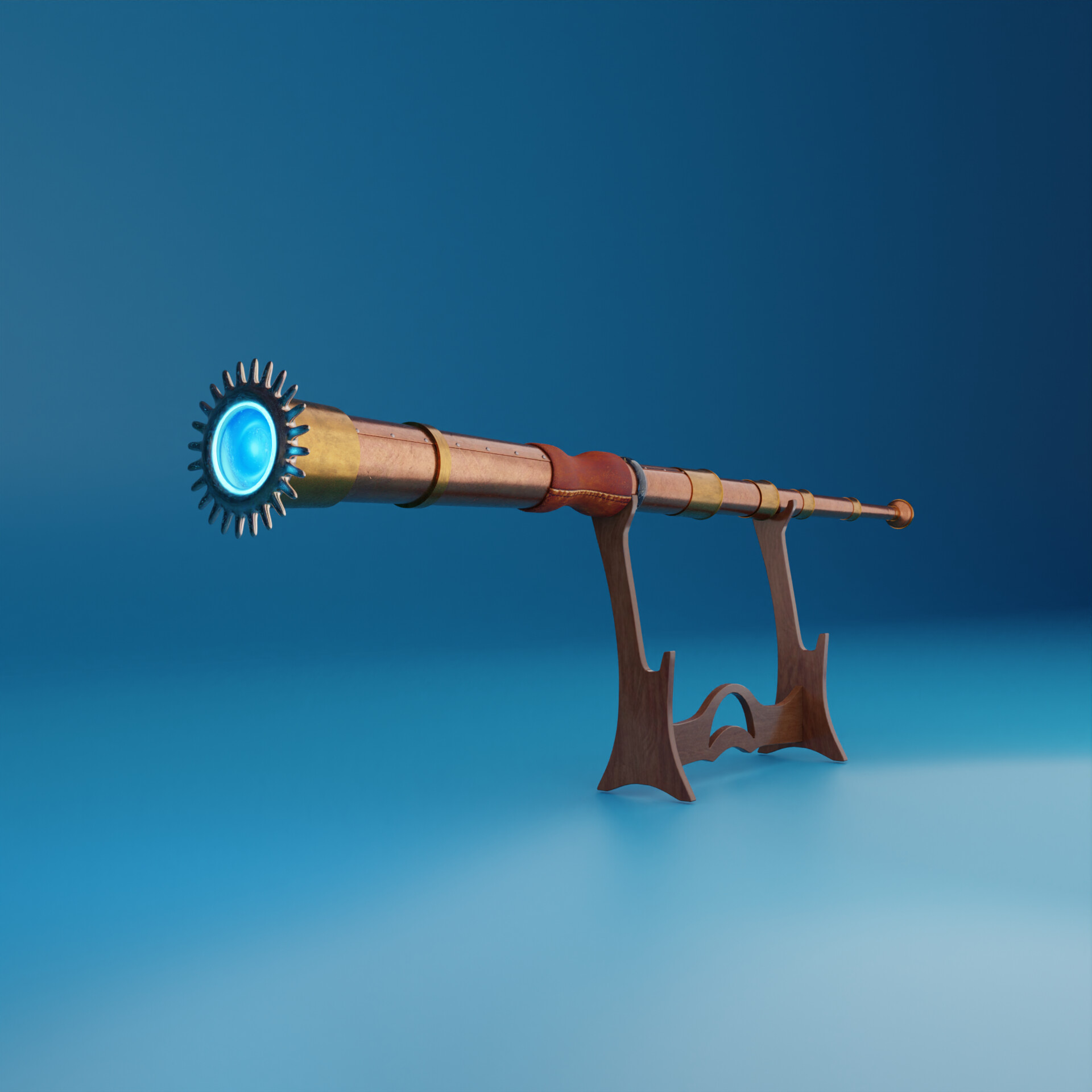 ArtStation - A Steampunk Telescope, Modelled and Textured in Blender