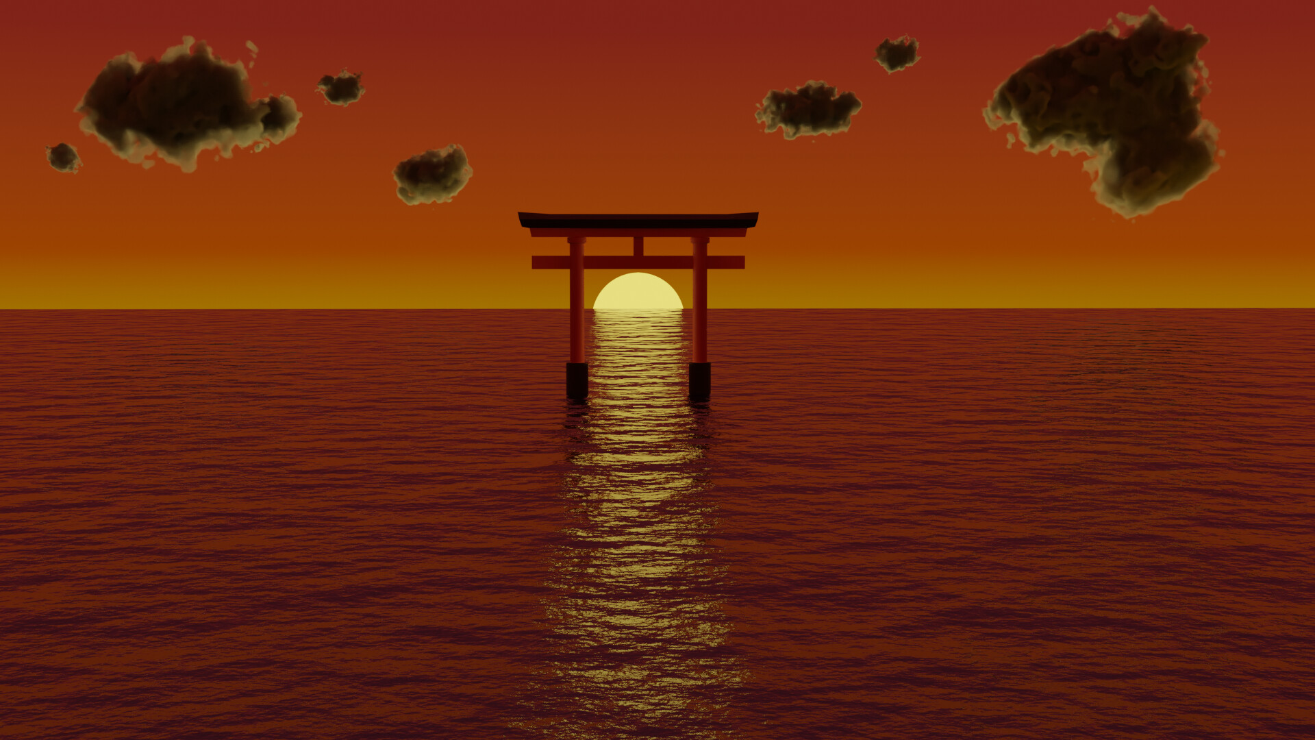 ArtStation - Sunset Torii