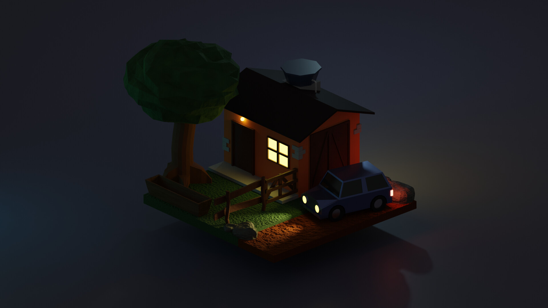 ArtStation - Low Poly Isometric Farm House