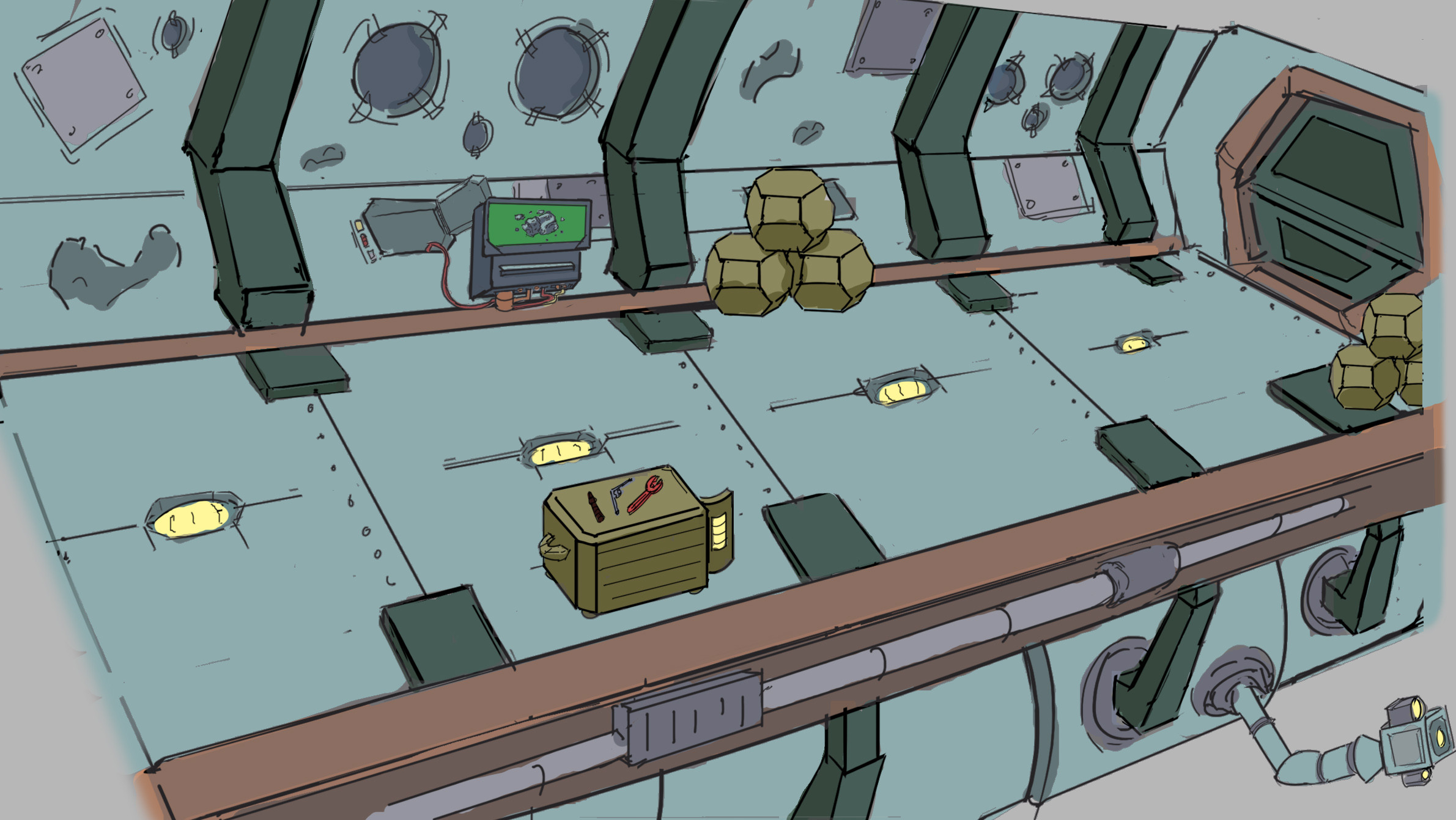 Orin Adcox - Sci-Fi Space Station Cross Section